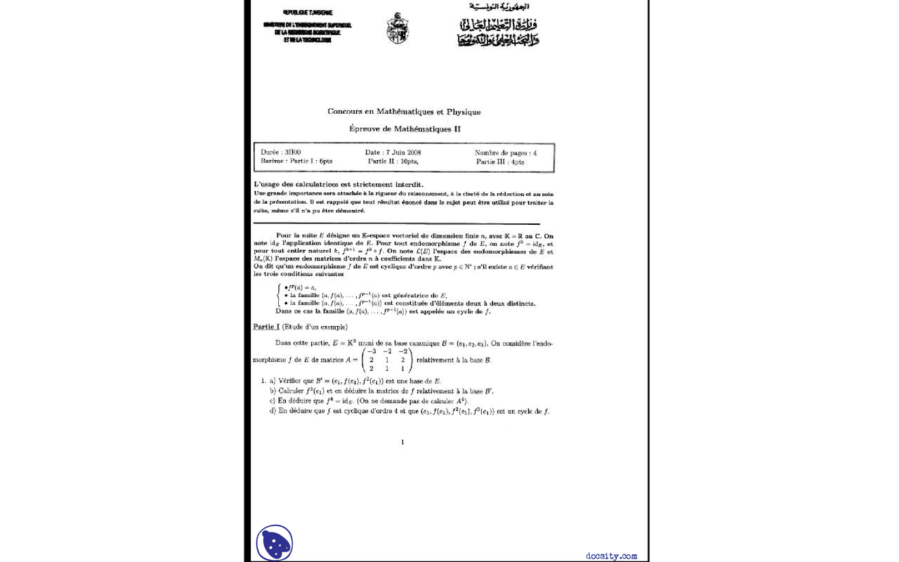 Exercices De Mathématique Et Physique 5 Docsity