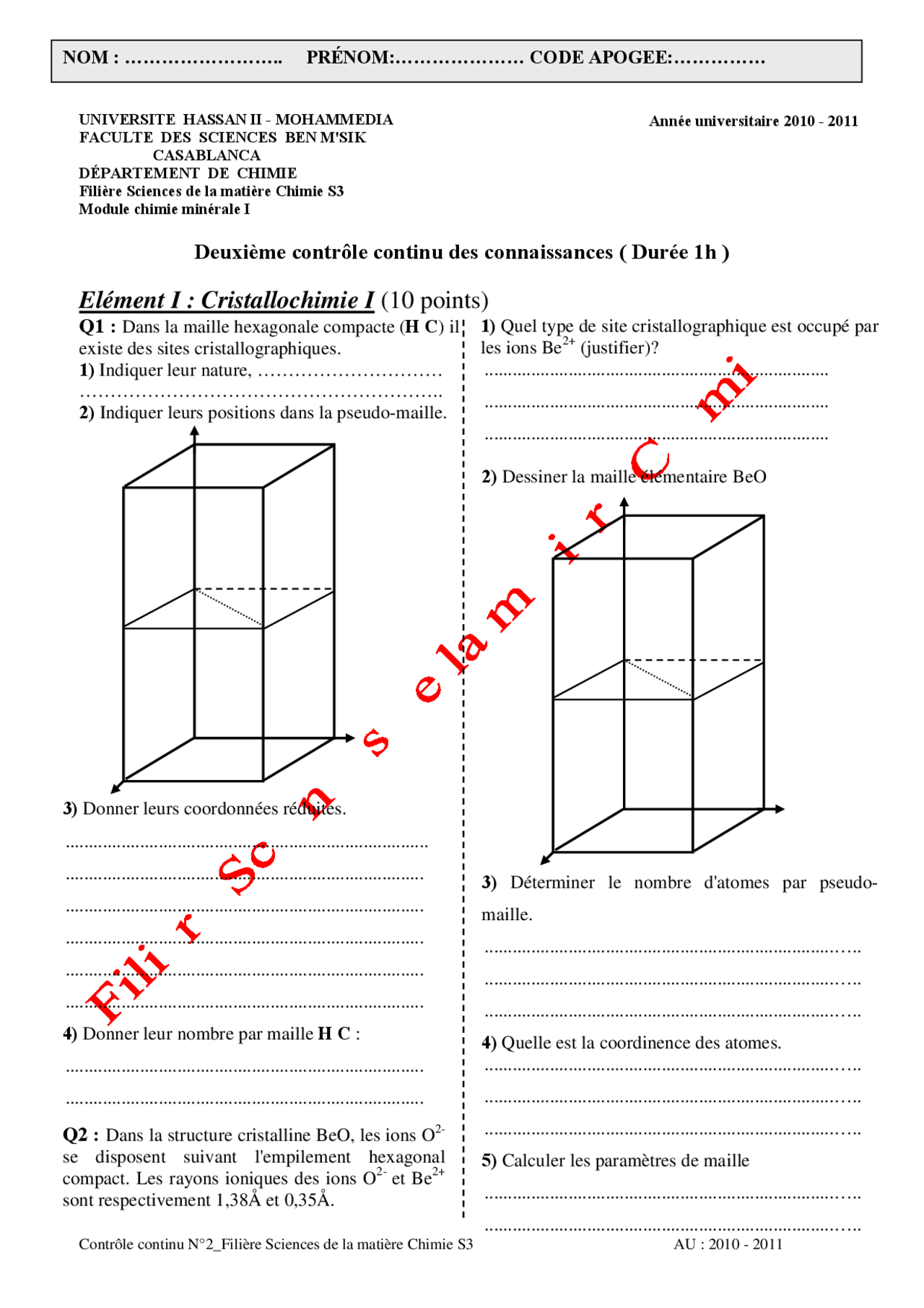 Notes De Chimie Docsity