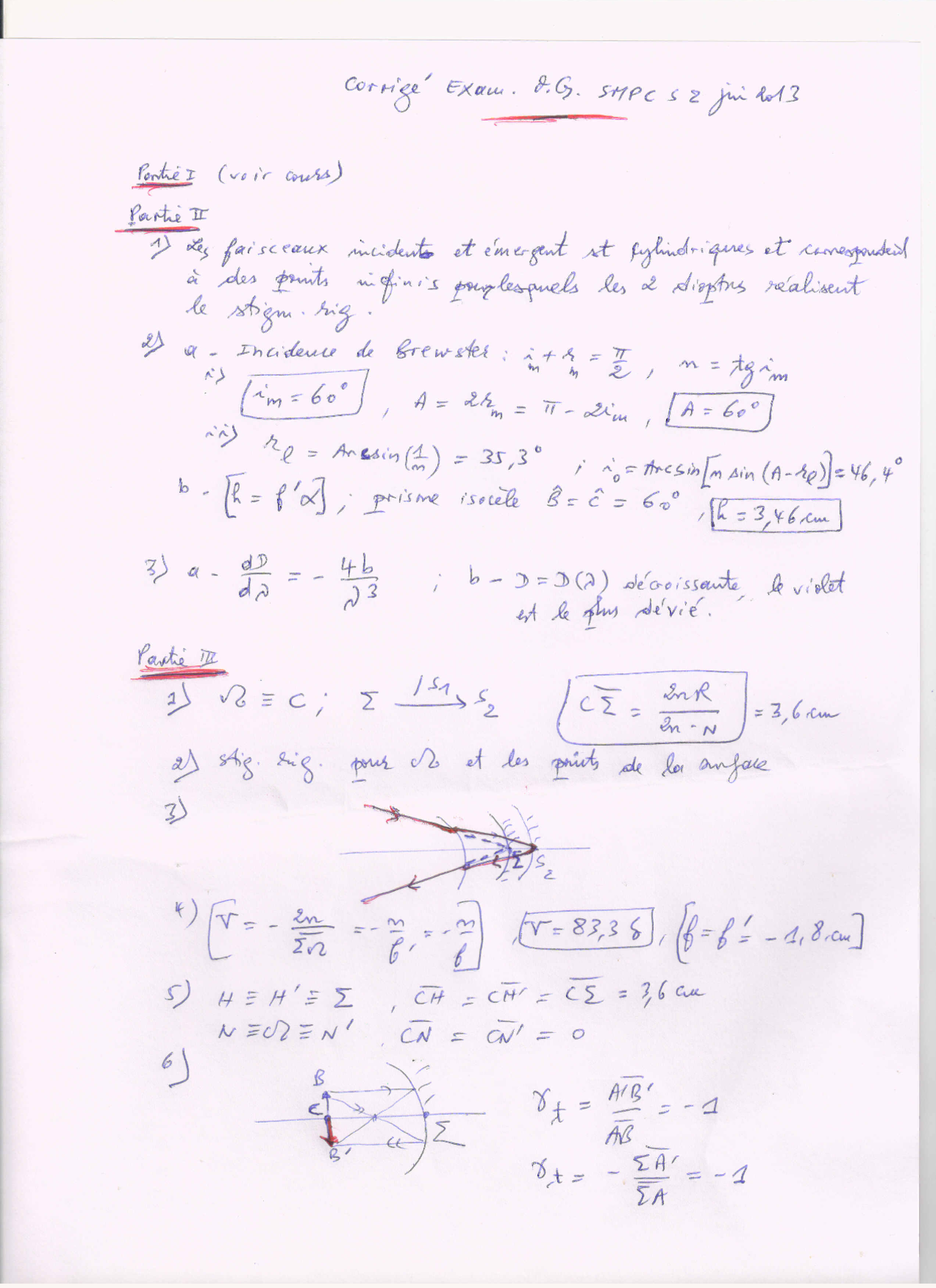 Notes Sur La Correction De Lexamen De Chimie Docsity