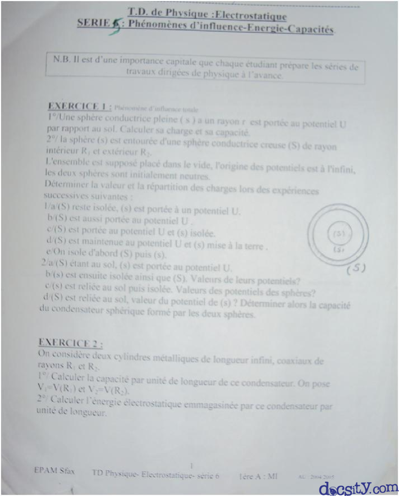 Exercices Sur Les Principes Délectrostatique 2 Docsity