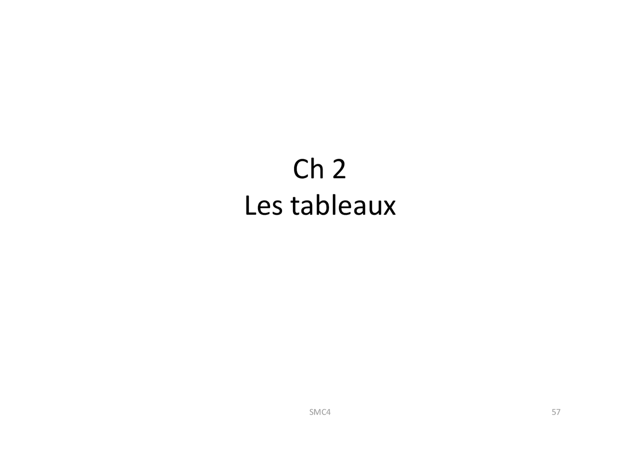 Notes Sur Les Tableaux Docsity