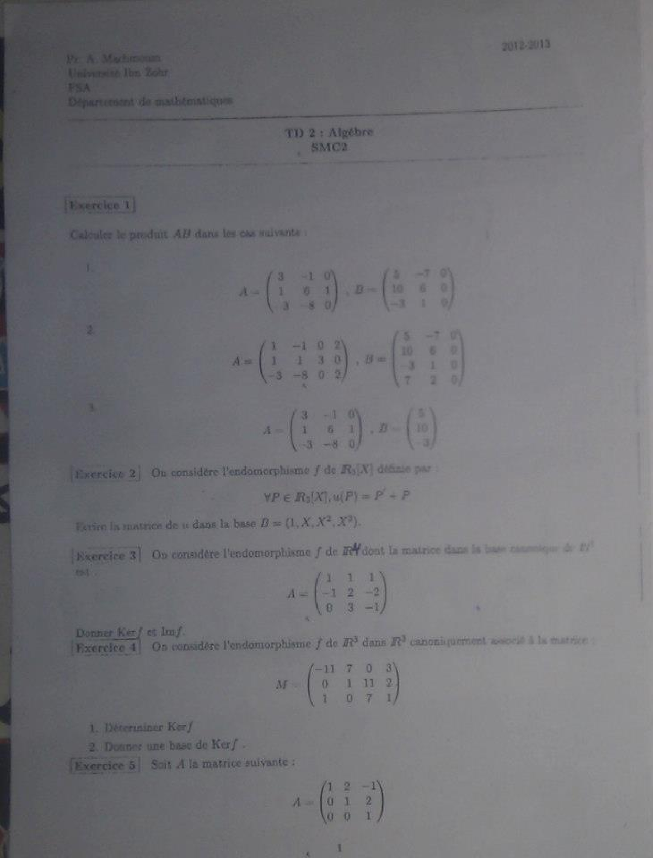 Notes Sur Le Thème De Lalgèbre Docsity