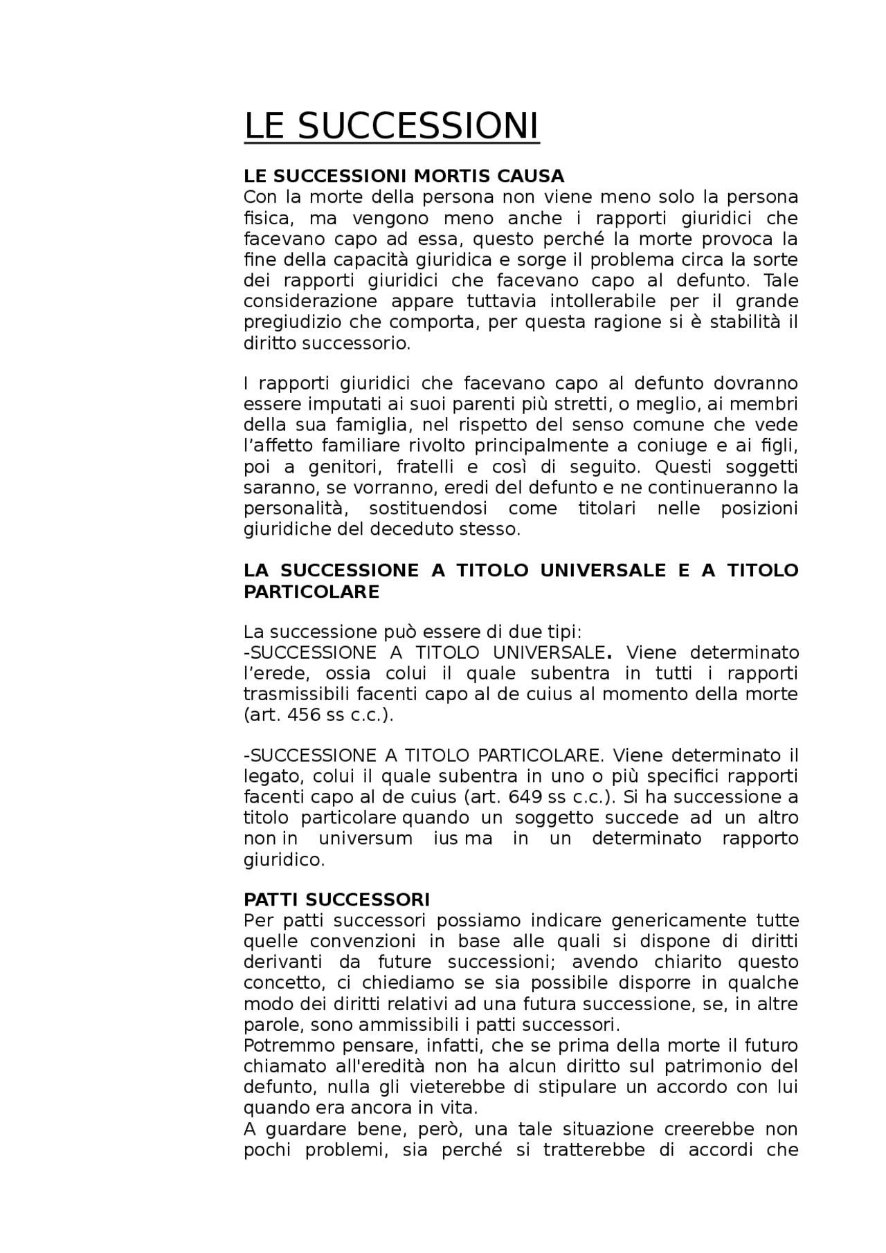 Le Successioni Docsity