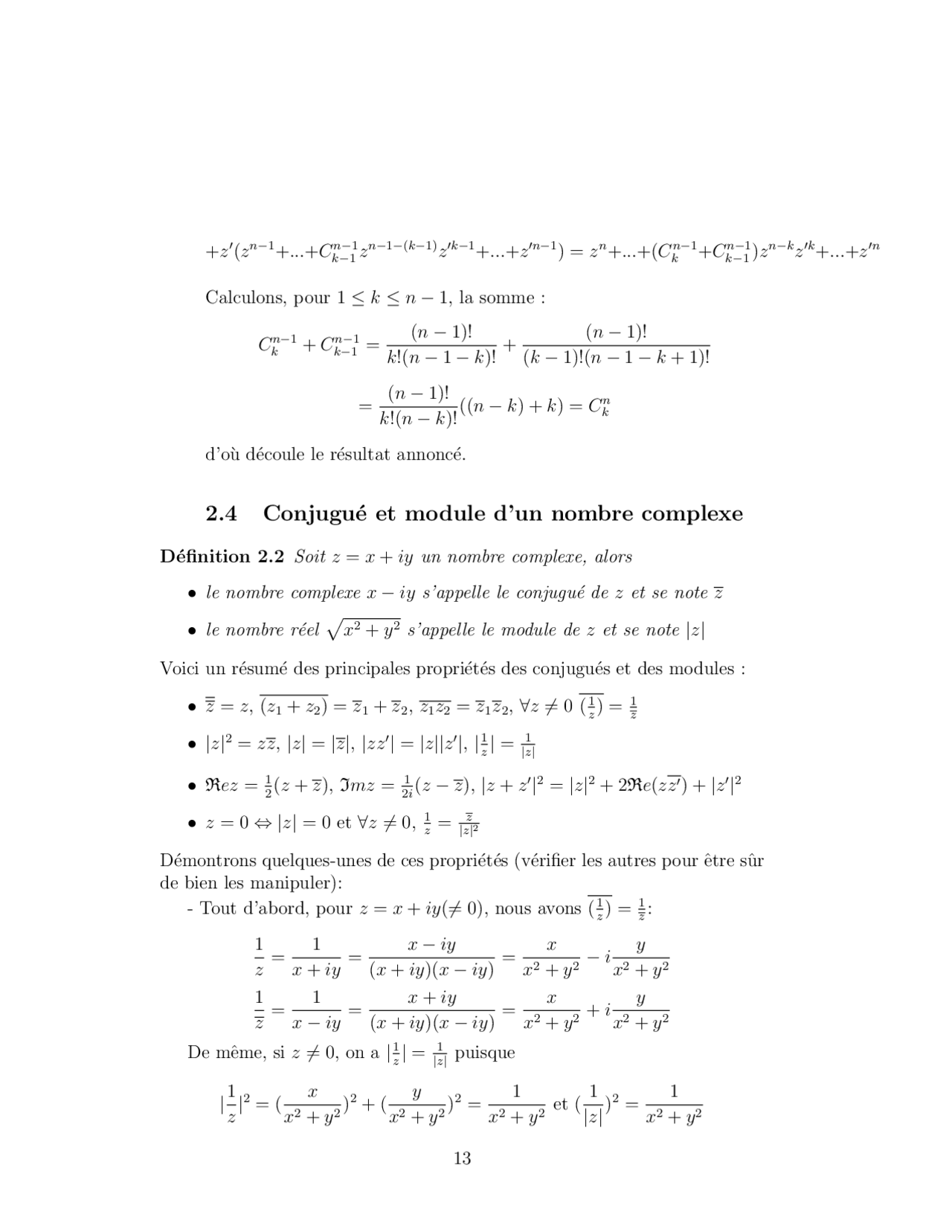 Notes Sur Les Rappels Et Les Compléments Sur Les Nombres Réels 2