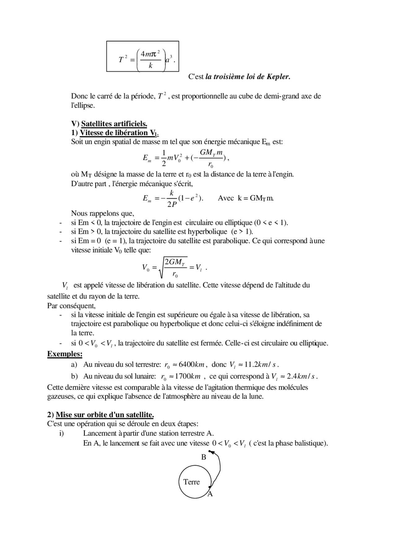 Notes Sur La Mécanique Du Point Matériel 3° Partie Docsity