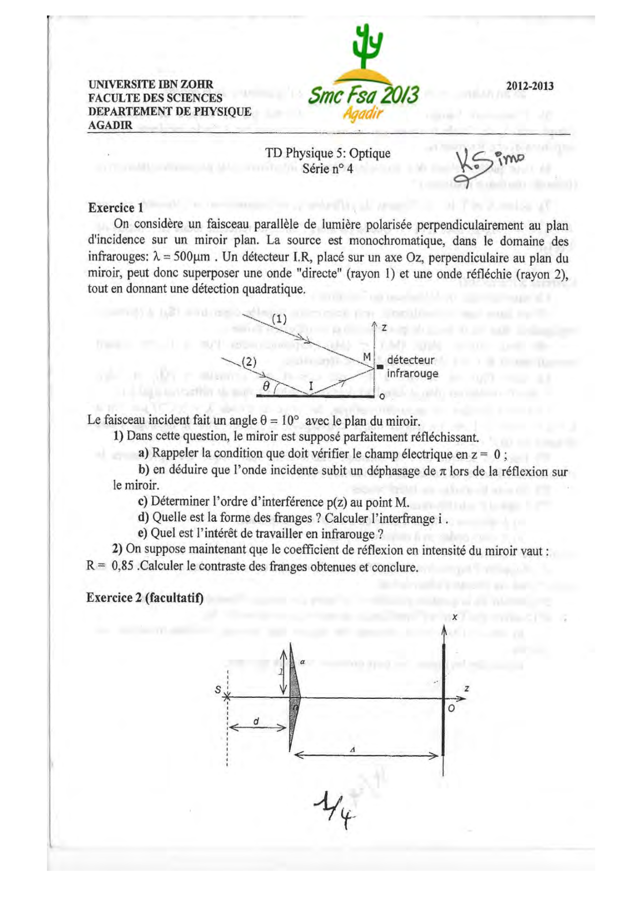 Notes sur le thème de l'optique - 1° partie | Notes Chimie Physique ...