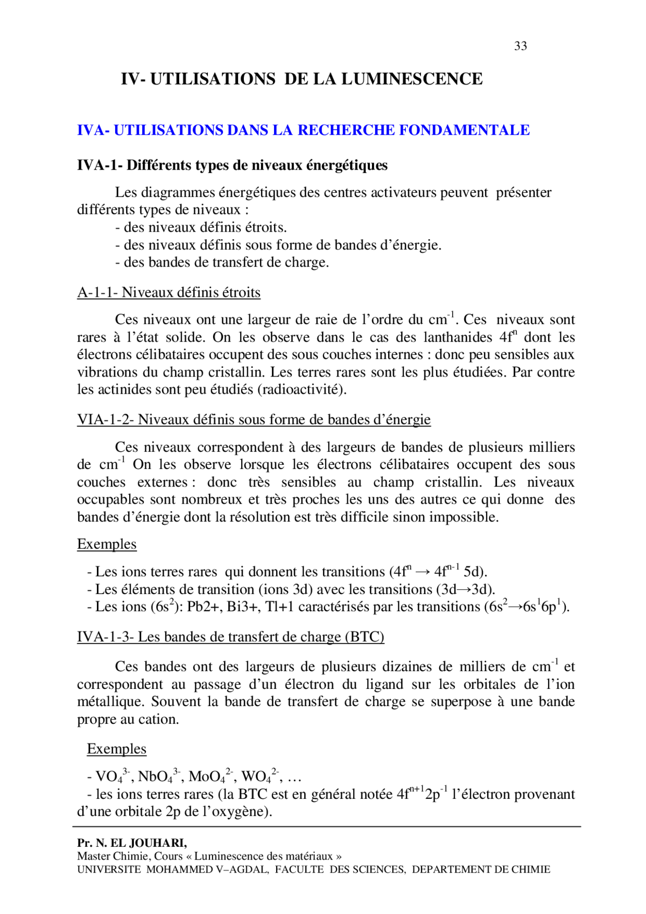 Notes Sur Les Utilisations De La Luminescence 1° Partie Docsity