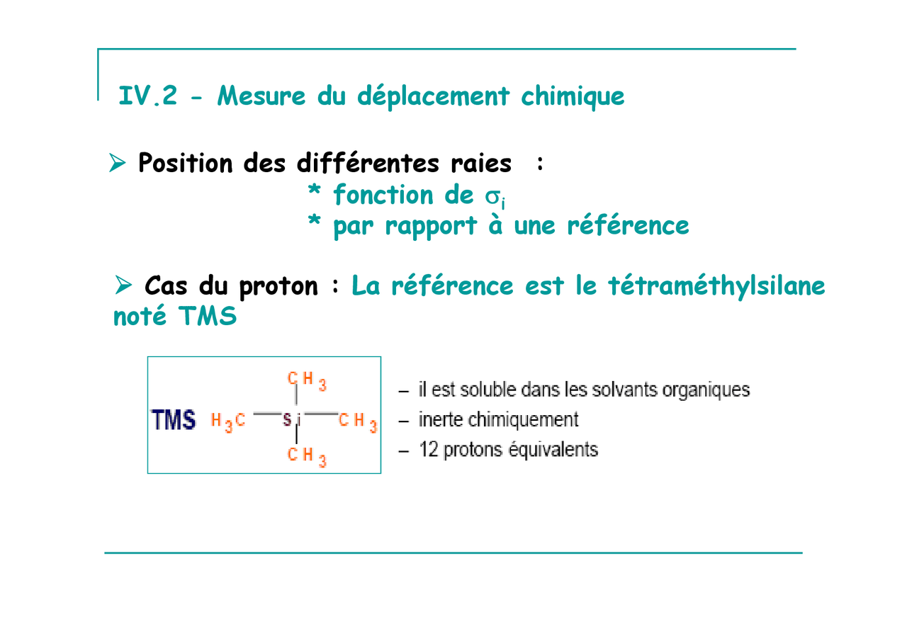 Notes Sur La Spectroscopie De Resonance Magneéique Nucléaire Du Proton