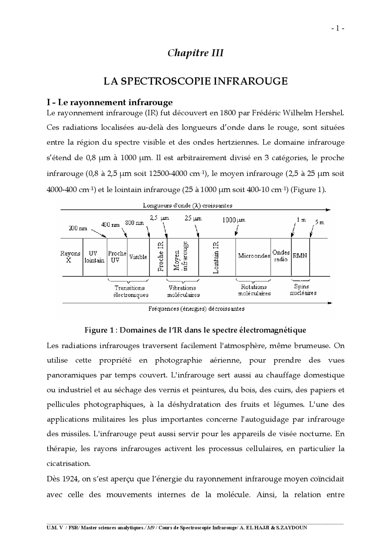 Notes Sur La Spectroscopie Infrarouge Notes Chimie Docsity