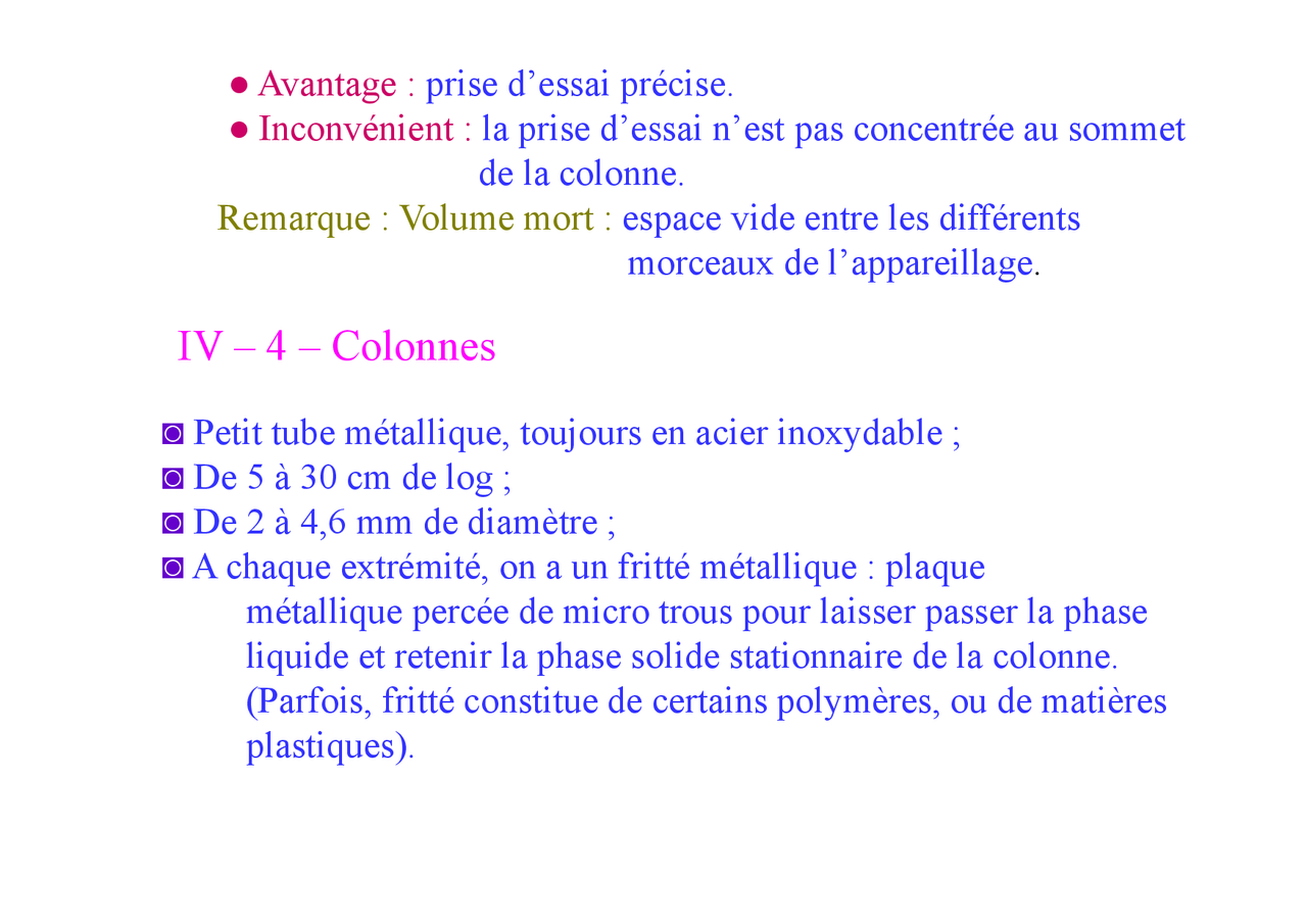 Notes Sur La Chromatographie Haute Performance Clhp 2° Partie Docsity