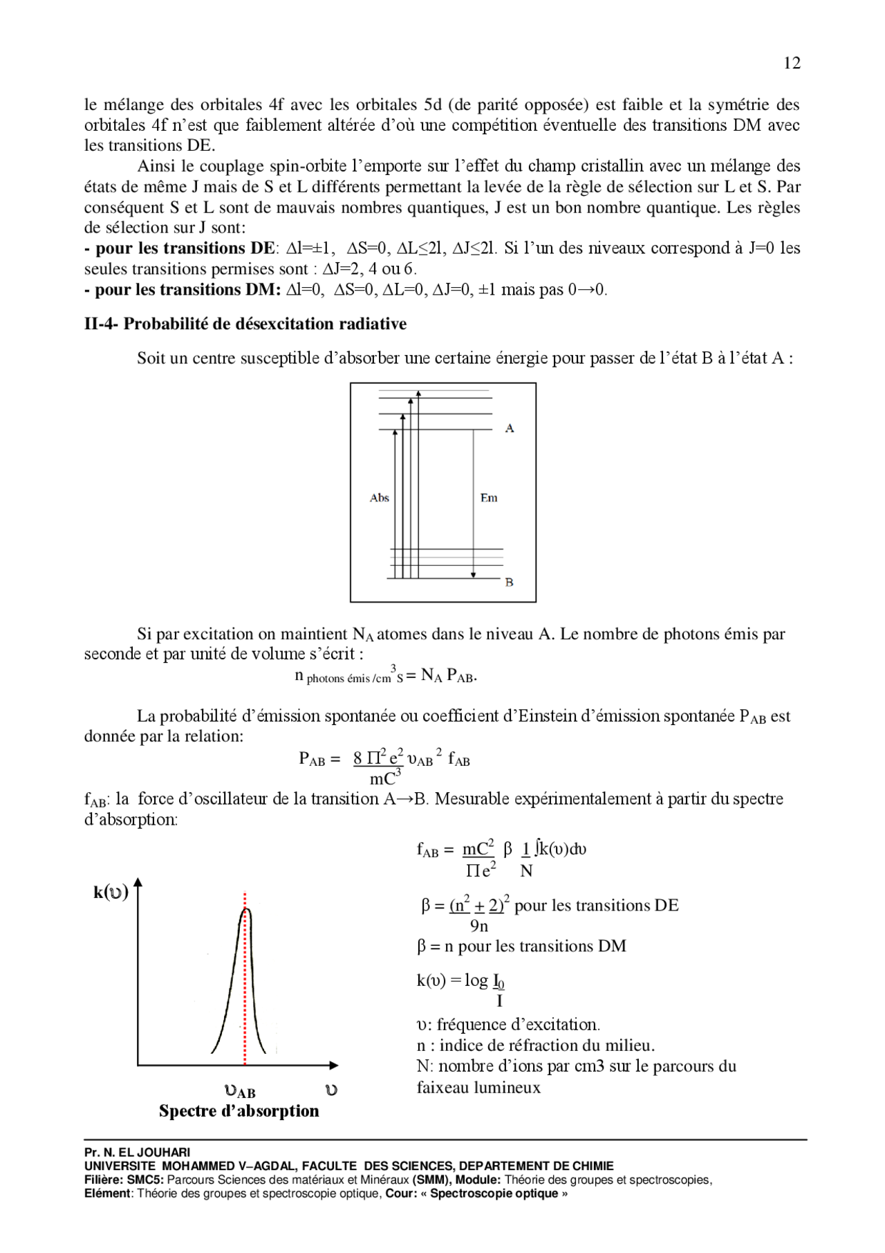 Notes Sur La Spectroscopie Optique 2° Partie Docsity