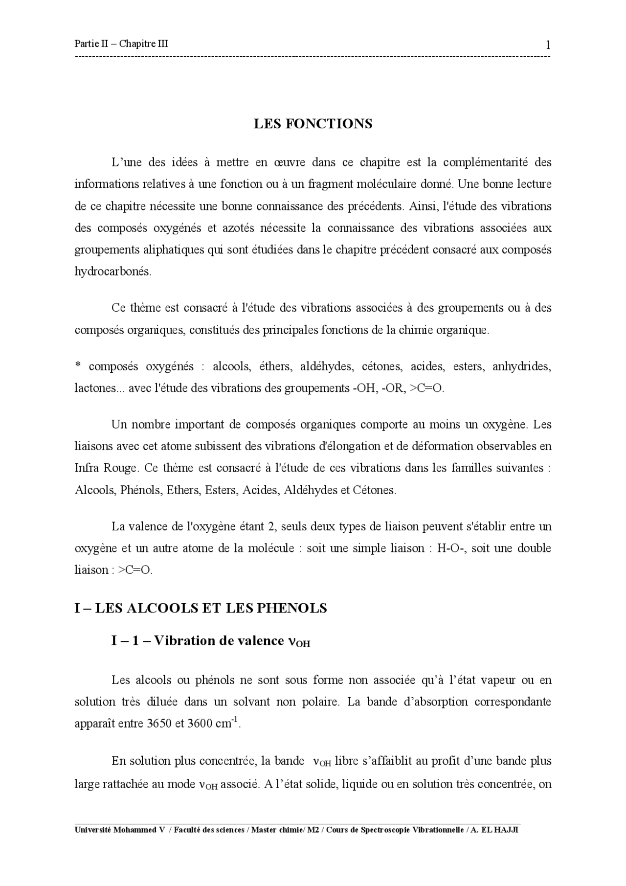 Notes Sur Les Fonctions 1° Partie Notes Chimie Docsity
