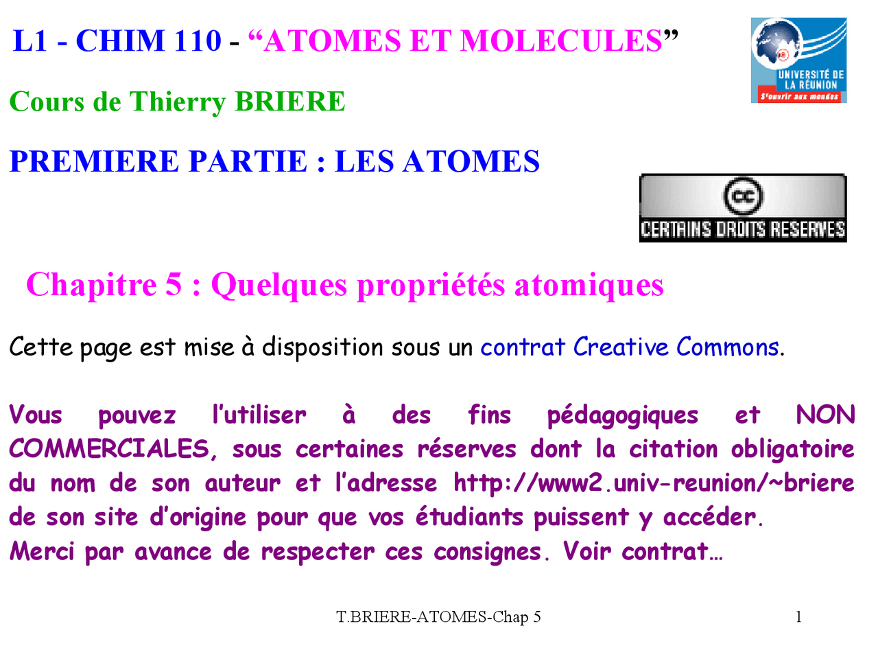 Notes Sur Les Concepts Des Atomes Et Des Molécules 1° Partie Docsity