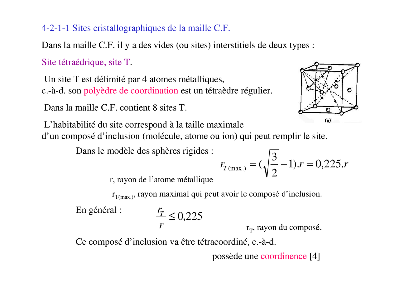 Notes Sur La Cristallographie Notions De Cristallochimie 2° Partie