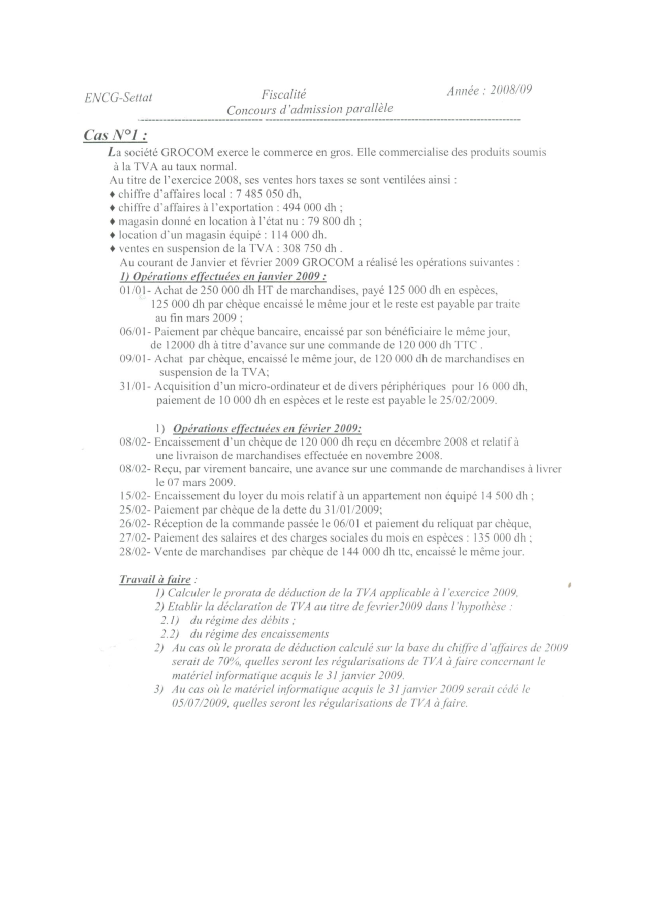 Notes Sur Le Thème De La Fiscalité 1° Partie Docsity