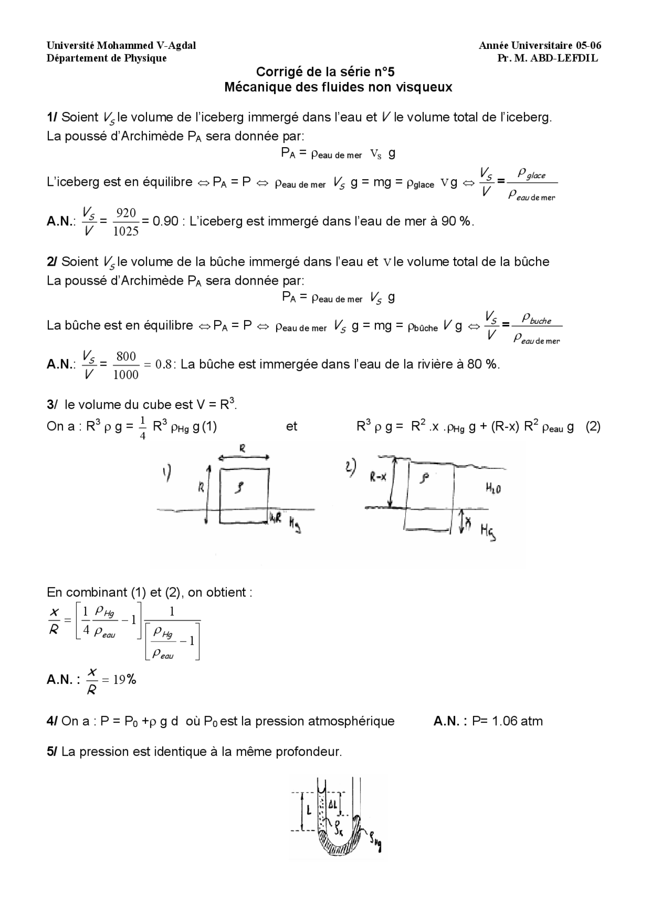 Notes sur le thème de la mécanique des fluides non visqueux ...