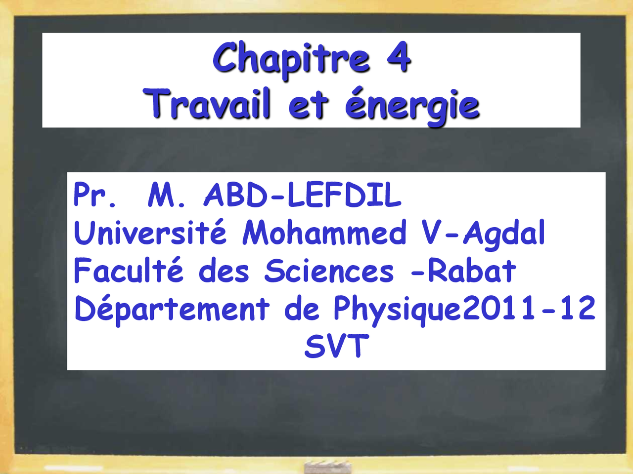Notes sur le travail et l'énergie - 1° partie - Docsity