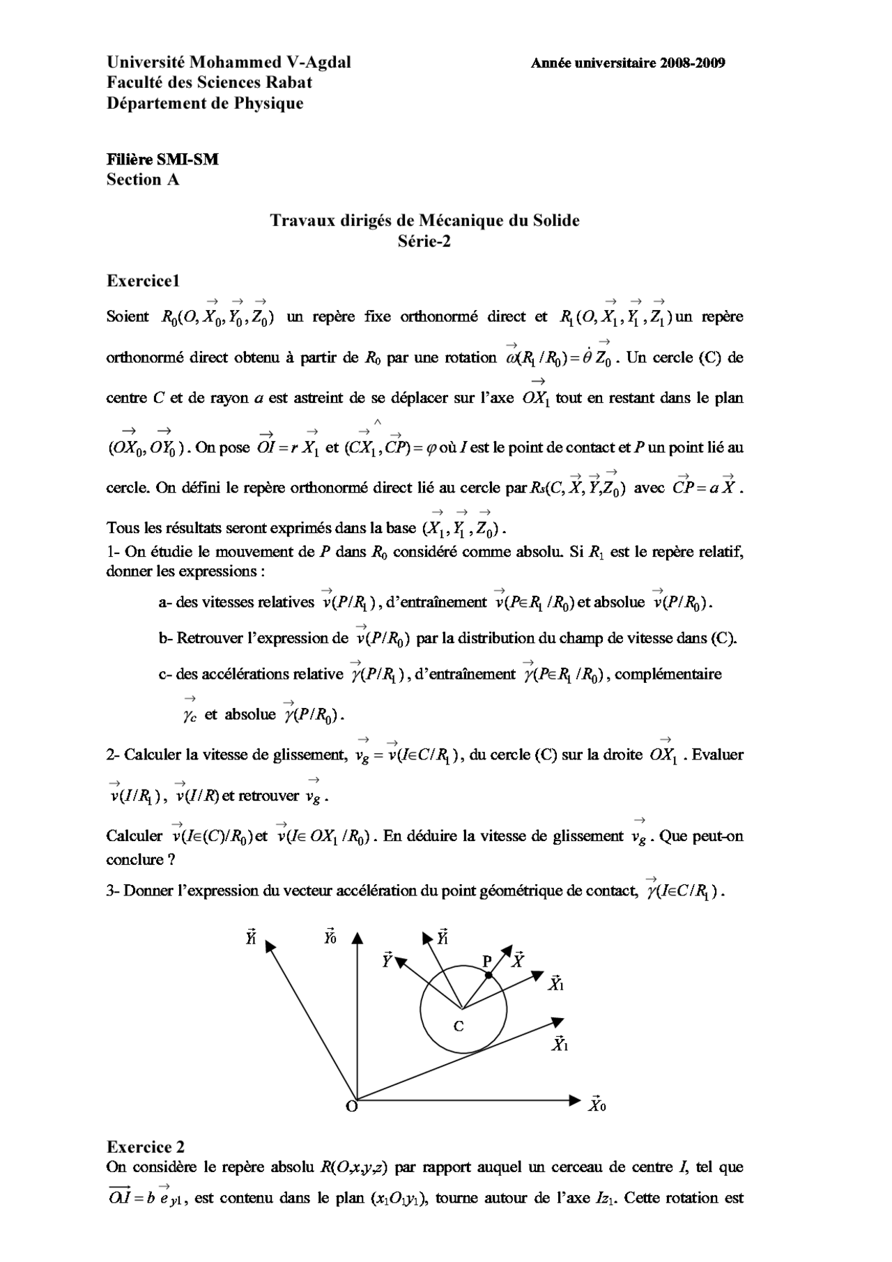Notes Sur La Mécanique Du Solide Docsity
