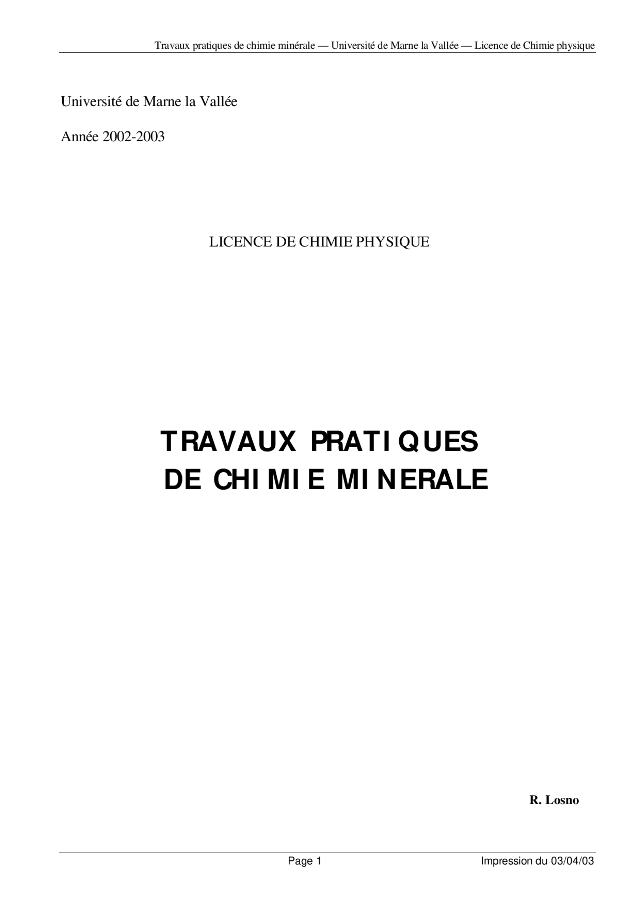 Notes De Chimie Minérale 1° Partie Docsity