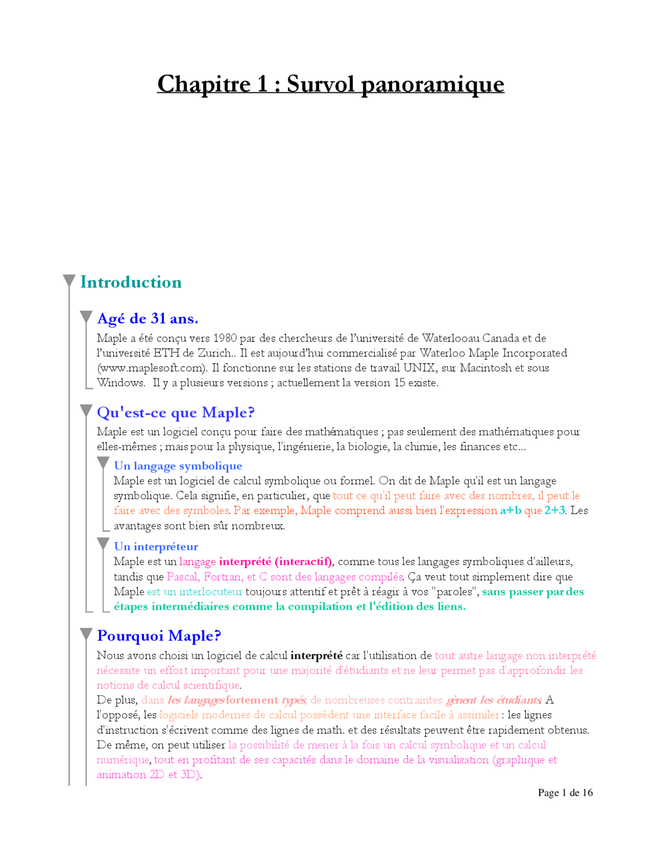 Notes De Physique Sur Un Survol Panoramique 1° Partie Docsity