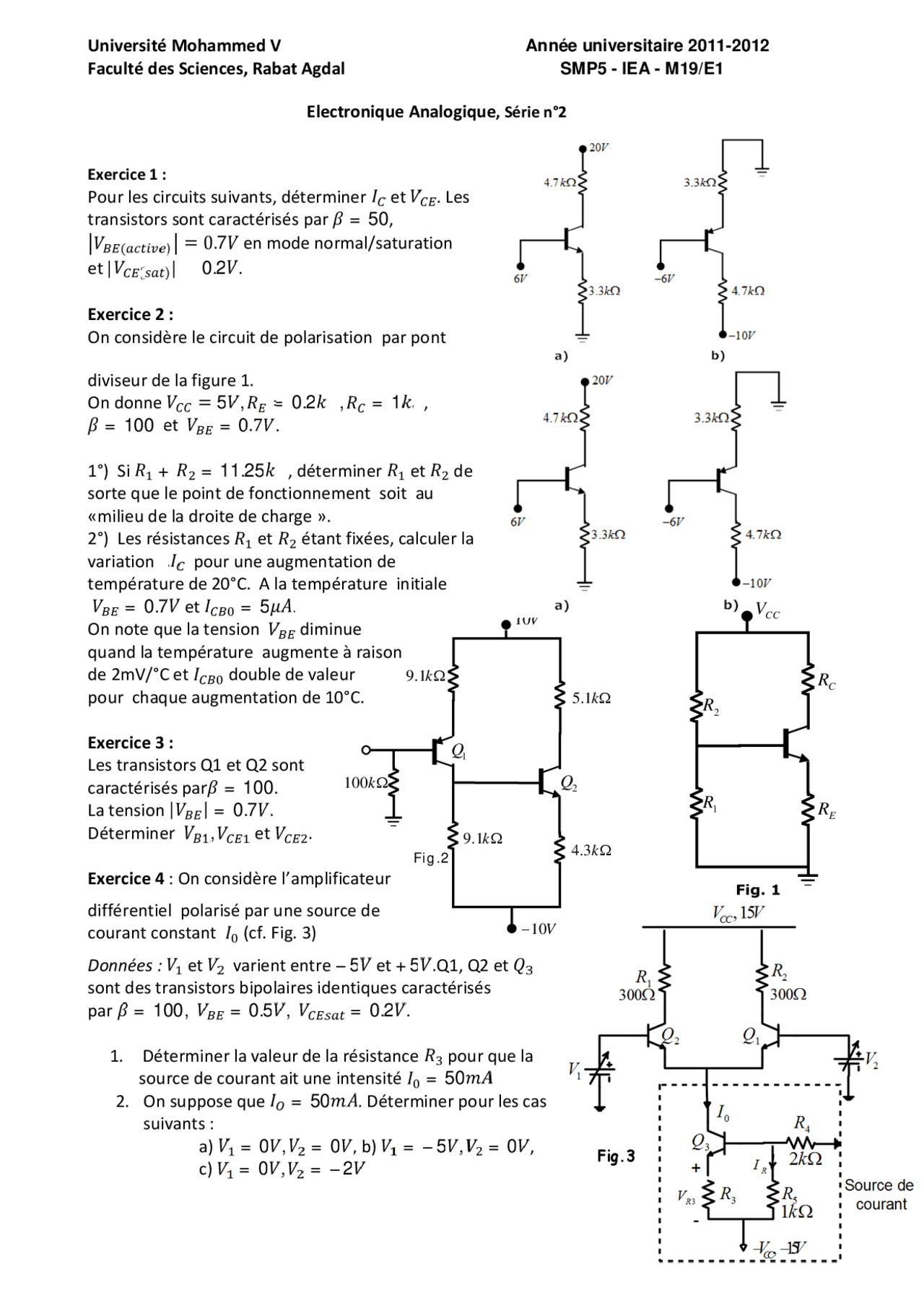 Notes Sur Lélectronique Analogique Docsity
