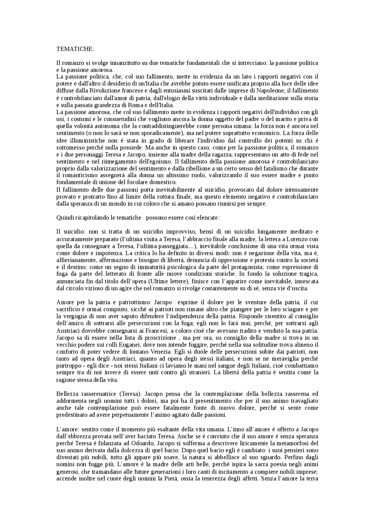 Tematiche Ortis Docsity