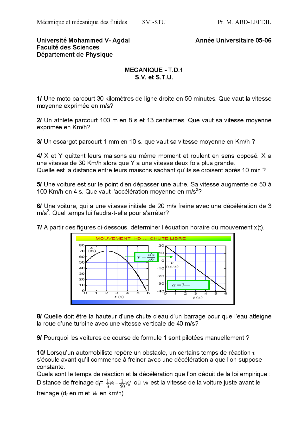 Notes Sur Les Principes De Mécanique Exercices Docsity