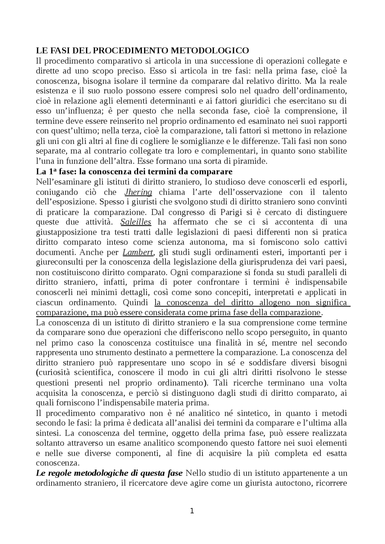 Le Fasi Del Procedimento Metodologico Docsity