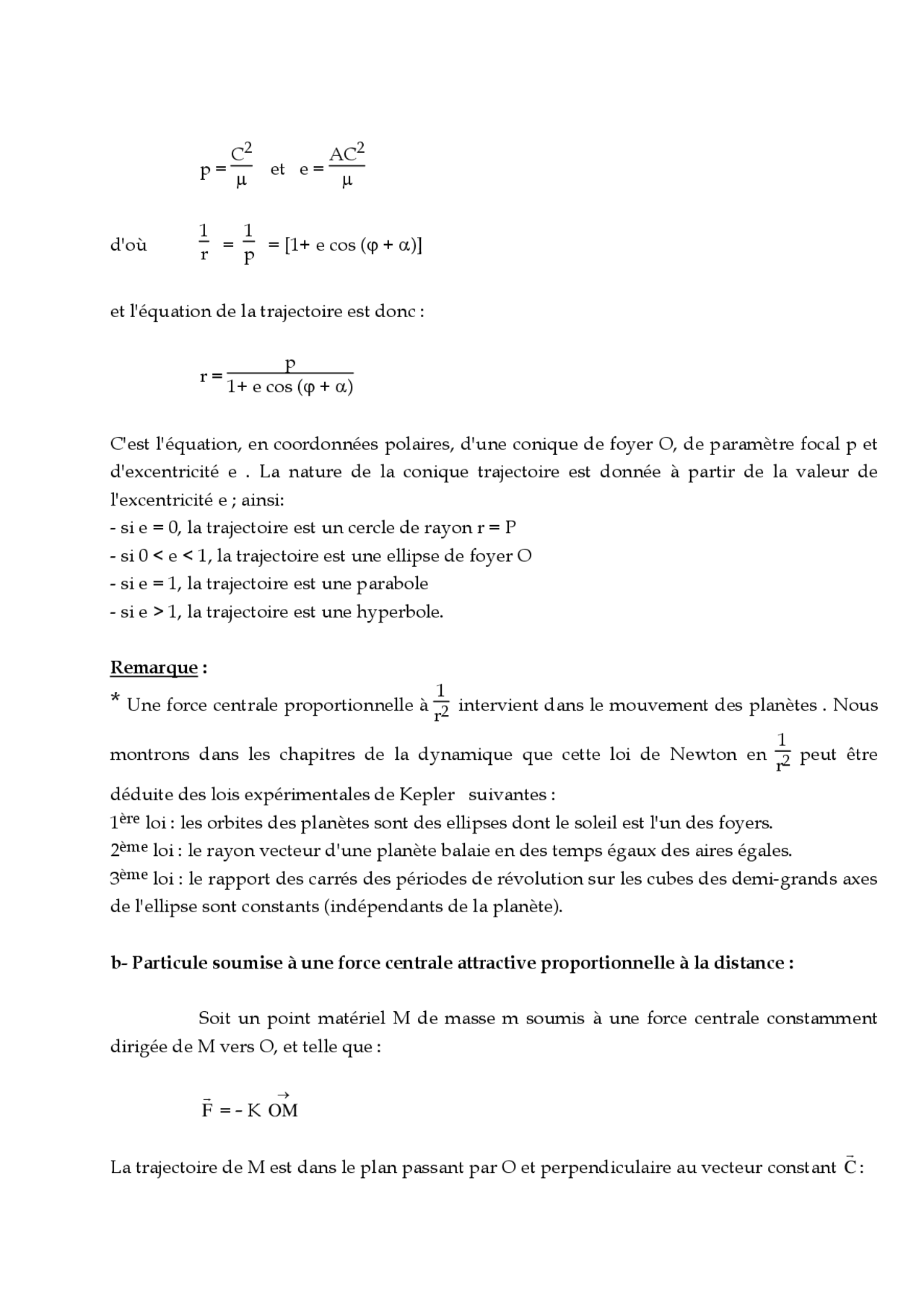 Notes Sur La Mécanique 2° Partie Docsity