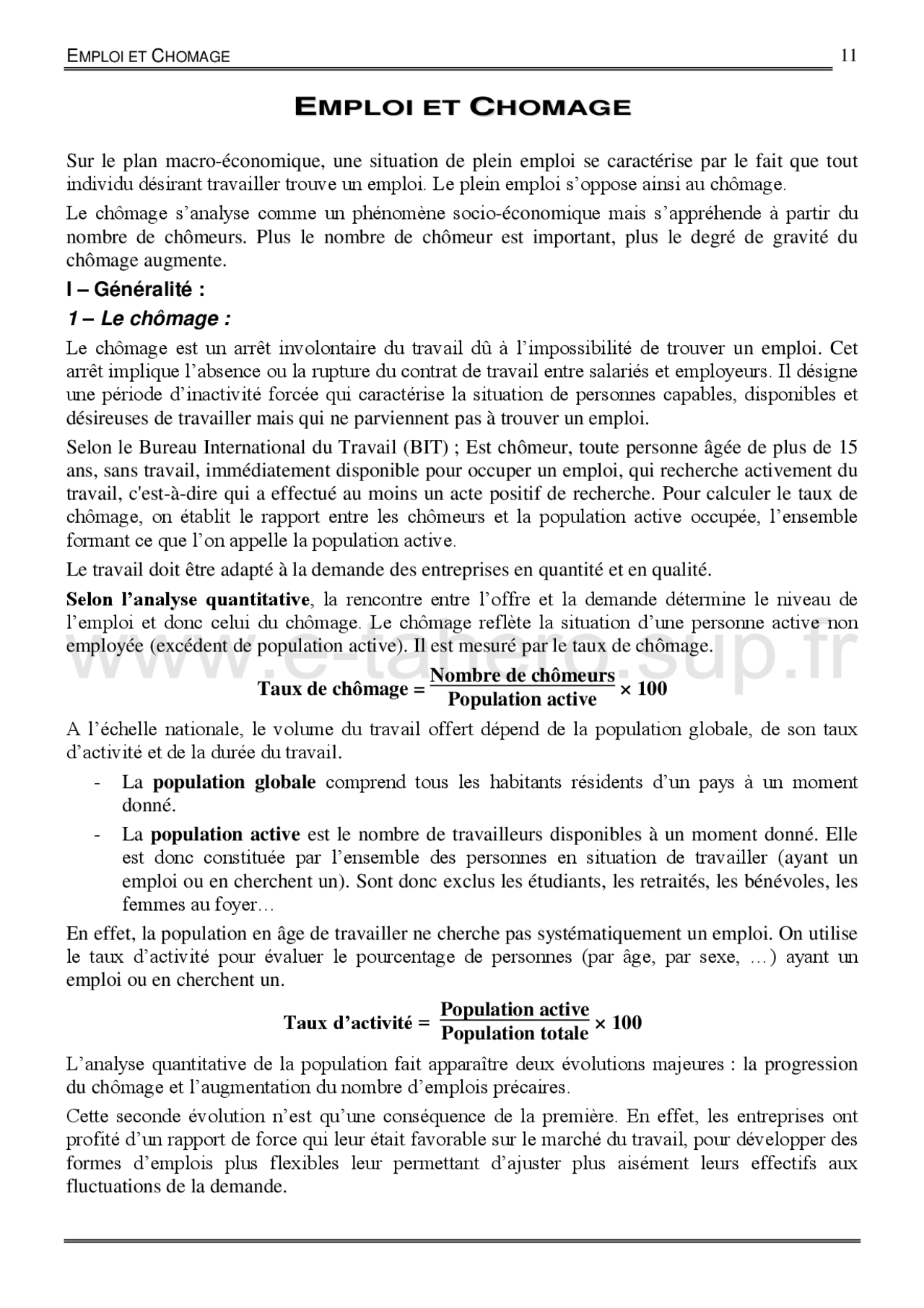 Notes Sur La Croissance économique 2 Docsity