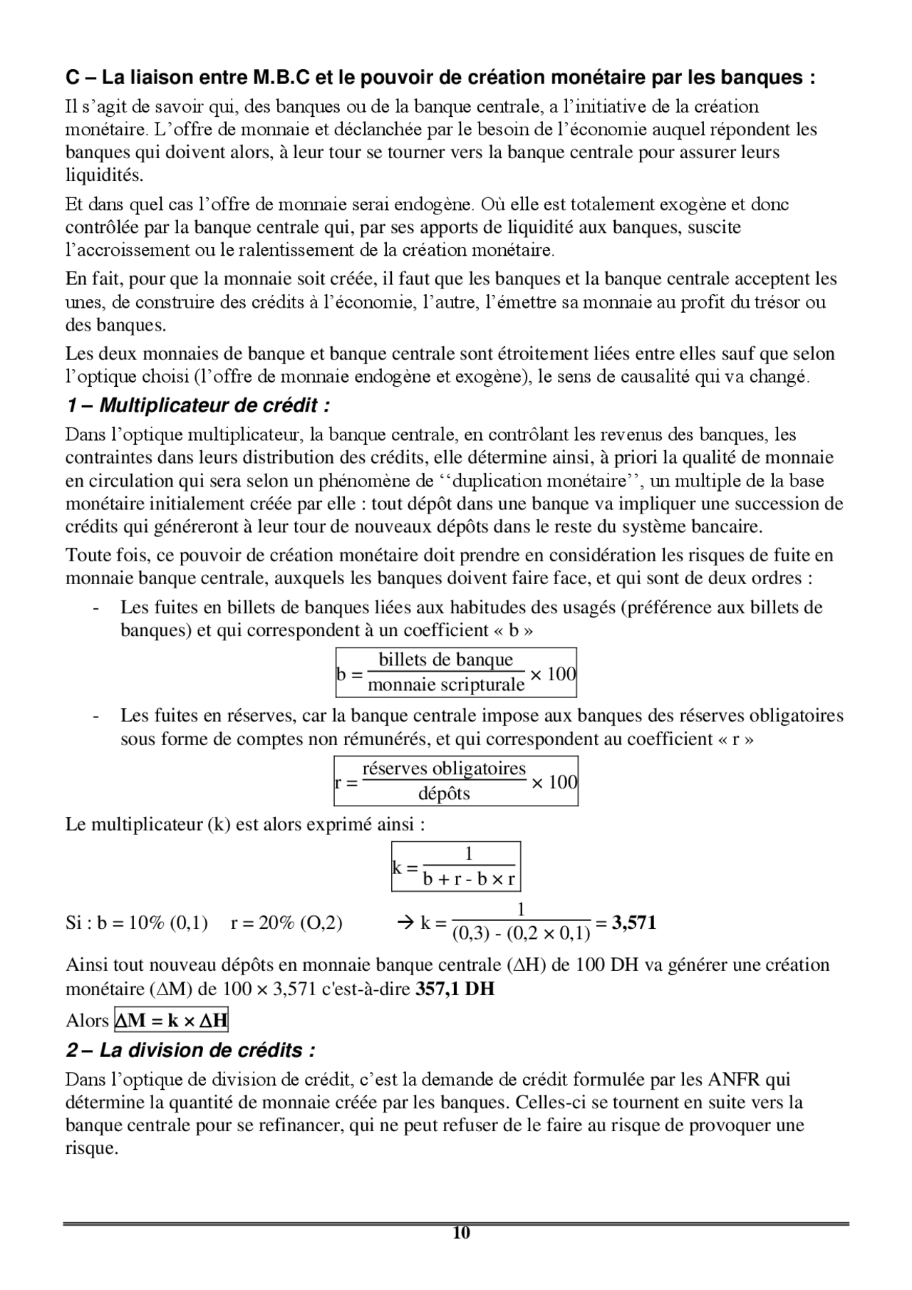 Notes Sur La Monnaie Formes Et Fonctions Actuelles 3° Partie Docsity