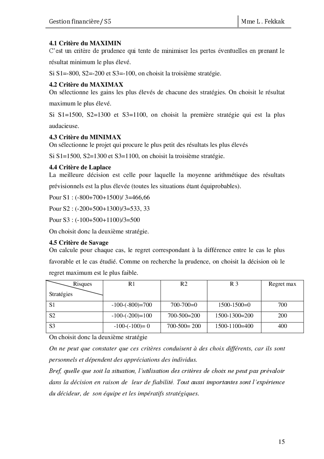 Notes Sur La Gestion Financière 2° Partie Docsity