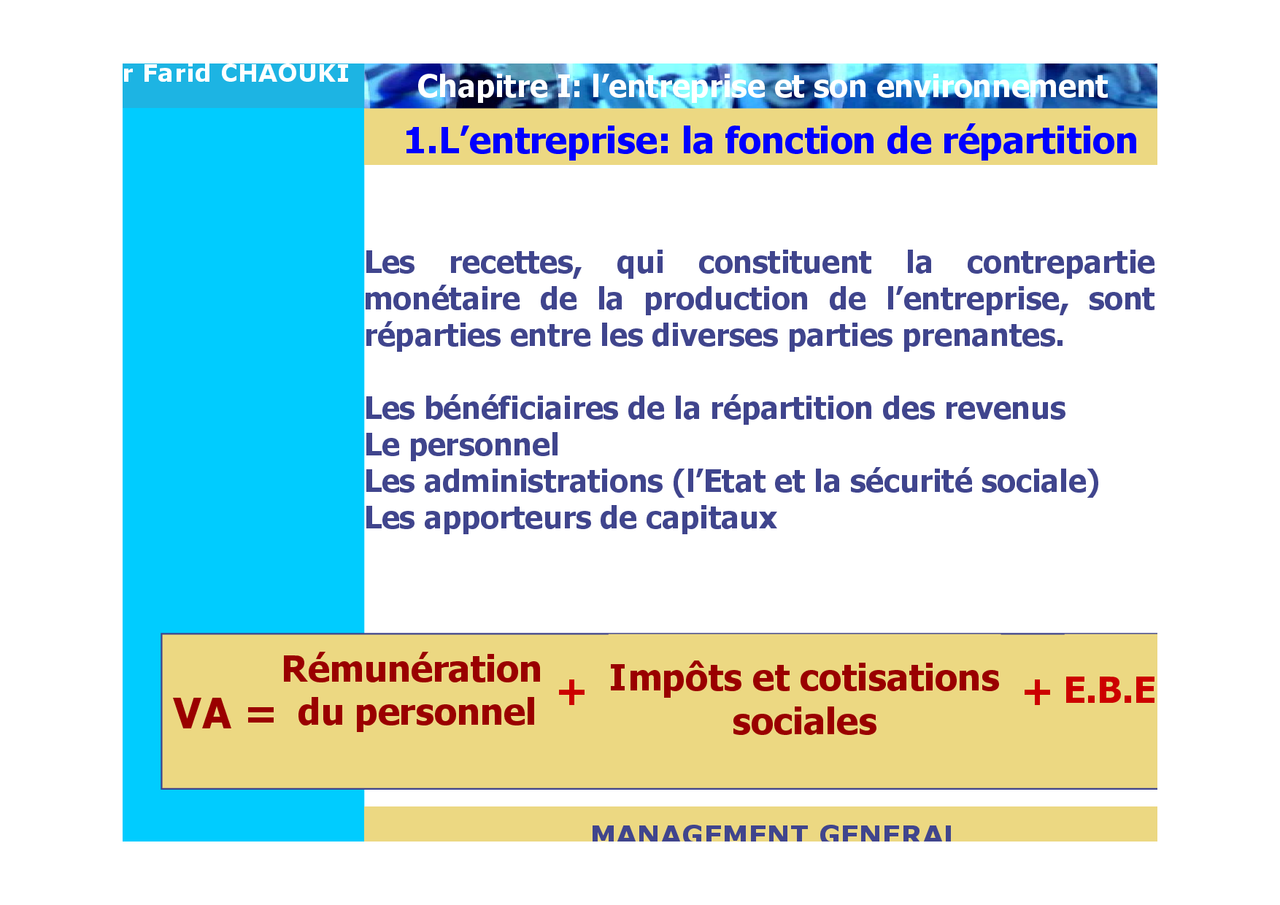 Notes Sur Le Management Général 2° Partie Docsity