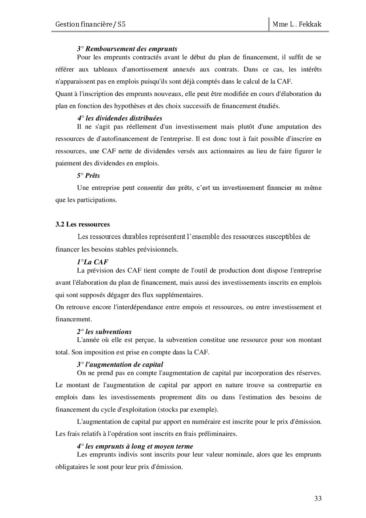 Notes Sur La Gestion Financière 3° Partie Docsity