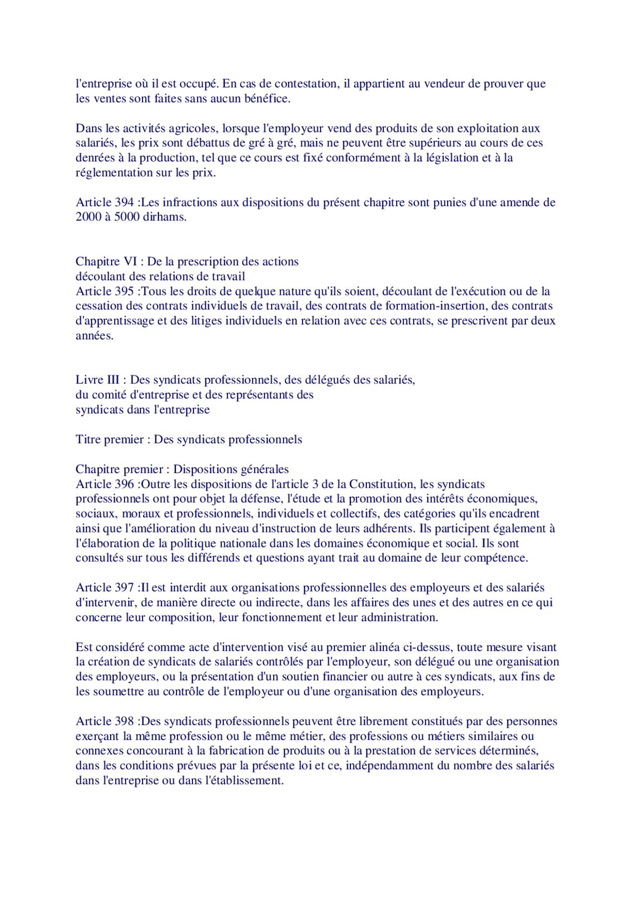 Notes Sur Le Nouveau Code De Travail 2004 3° Partie Docsity