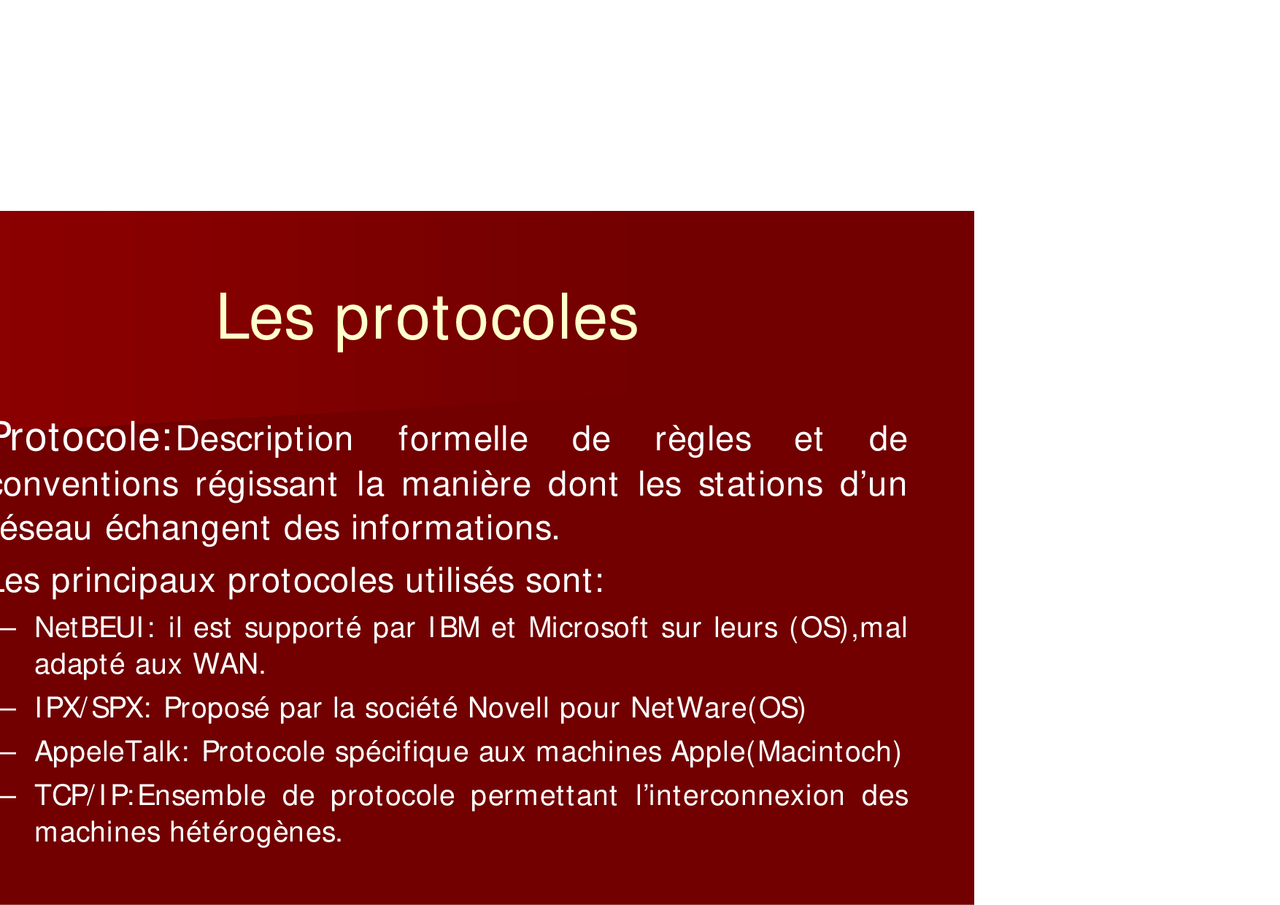 Notes Sur Les Réseaux Informatiques 3° Partie Docsity