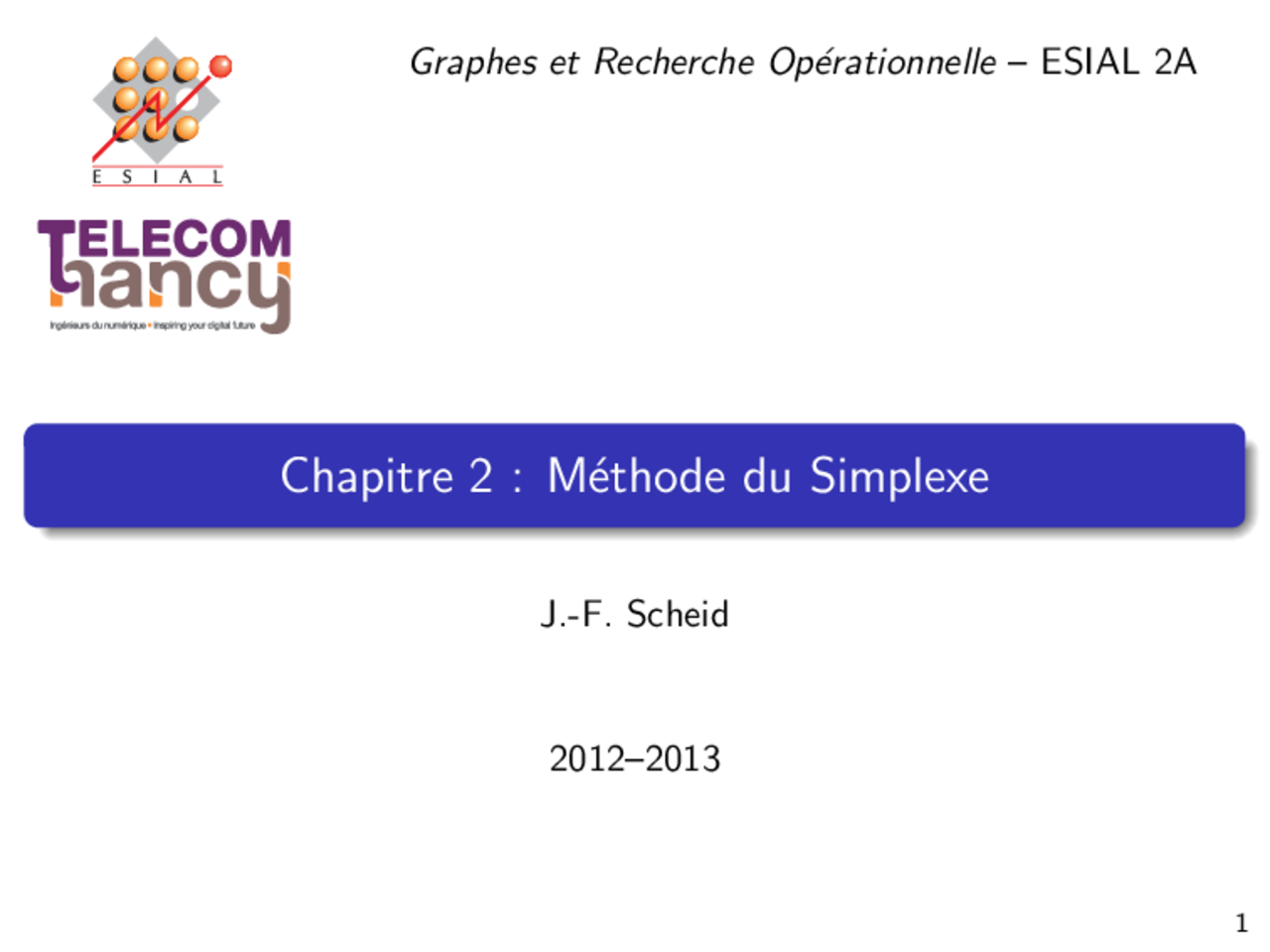 Notes sur la méthode du Simplexe - 1° partie - Docsity