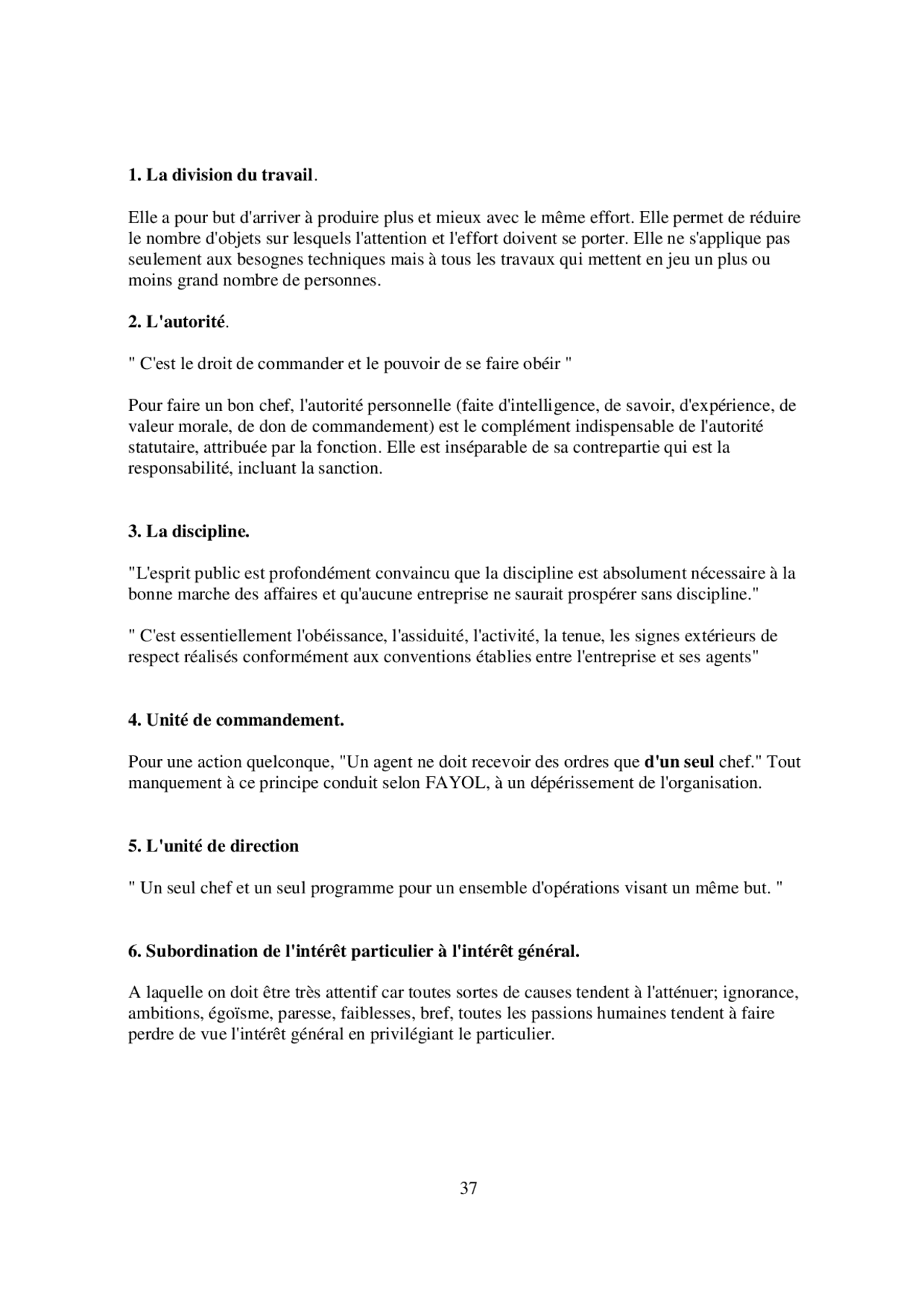 Notes Sur Le Management Général 3° Partie Docsity