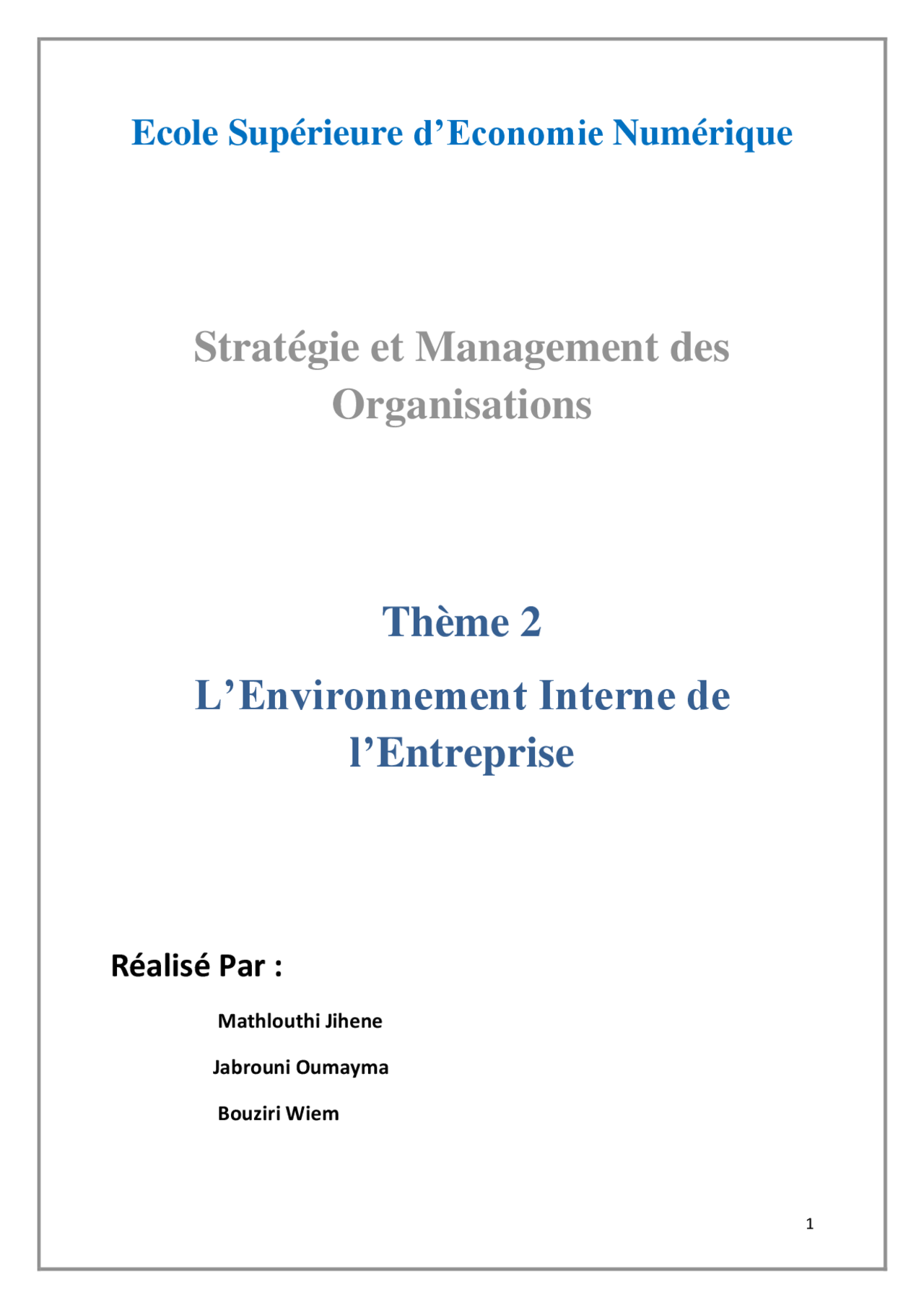 Notes Sur La Stratégie Et Le Management Des Organisations Docsity