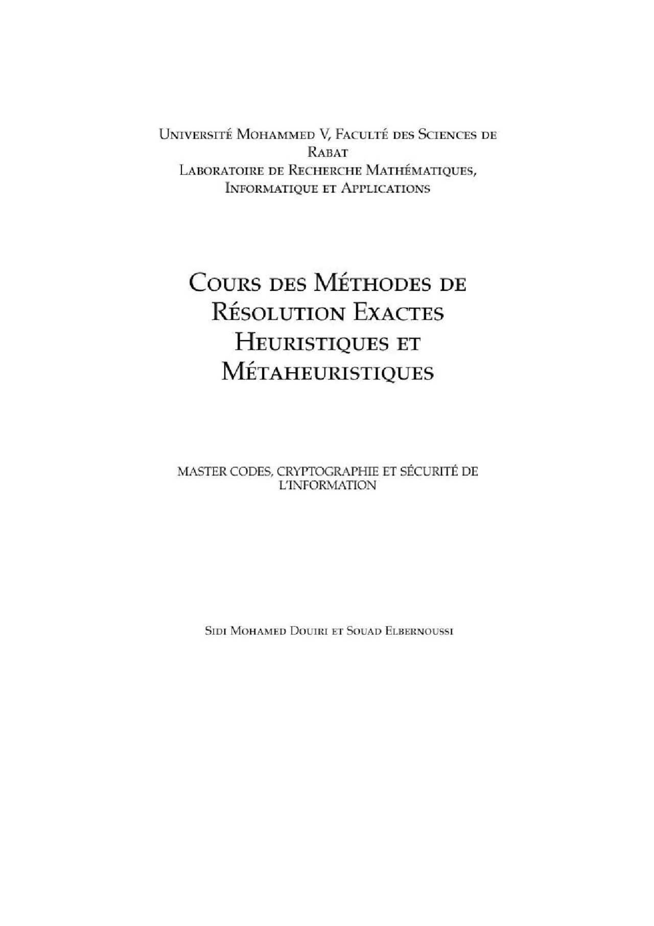 Notes Sur Les Méthodes De Résolution Exactes 1° Partie Docsity