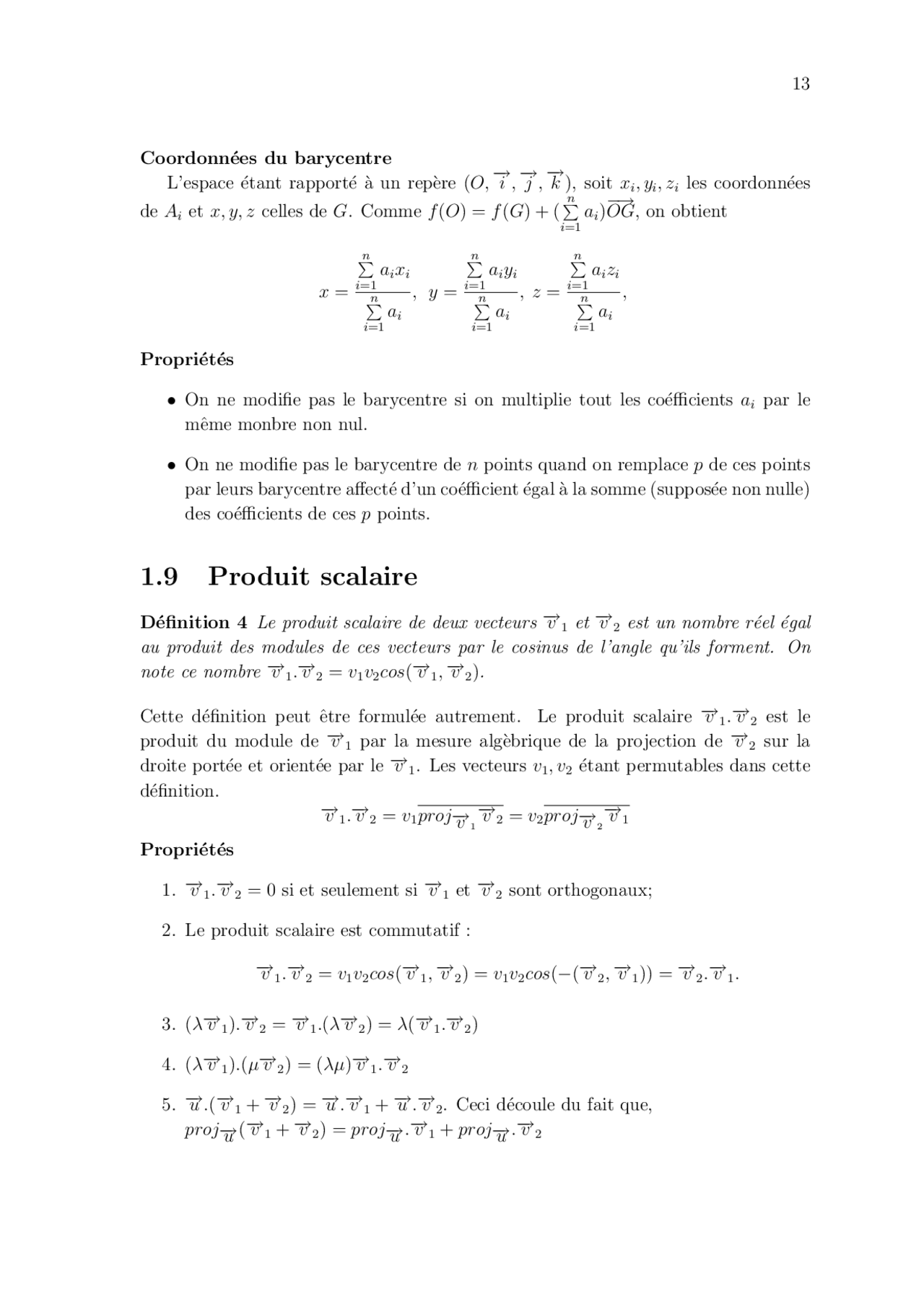 Notes Sur Le Calcul Vectoriel 2° Partie Docsity