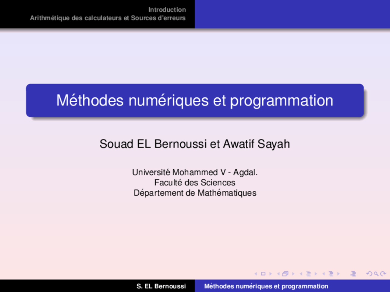 Notes Sur Les Méthodes Numériques Et La Programmation 1° Partie Docsity