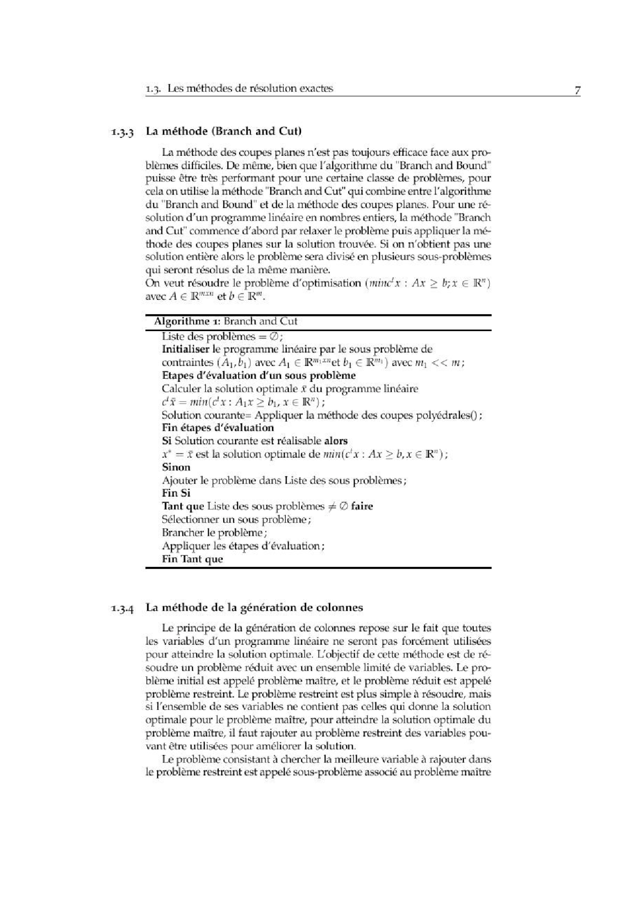 Notes Sur Les Méthodes De Résolution Exactes 2° Partie Notes