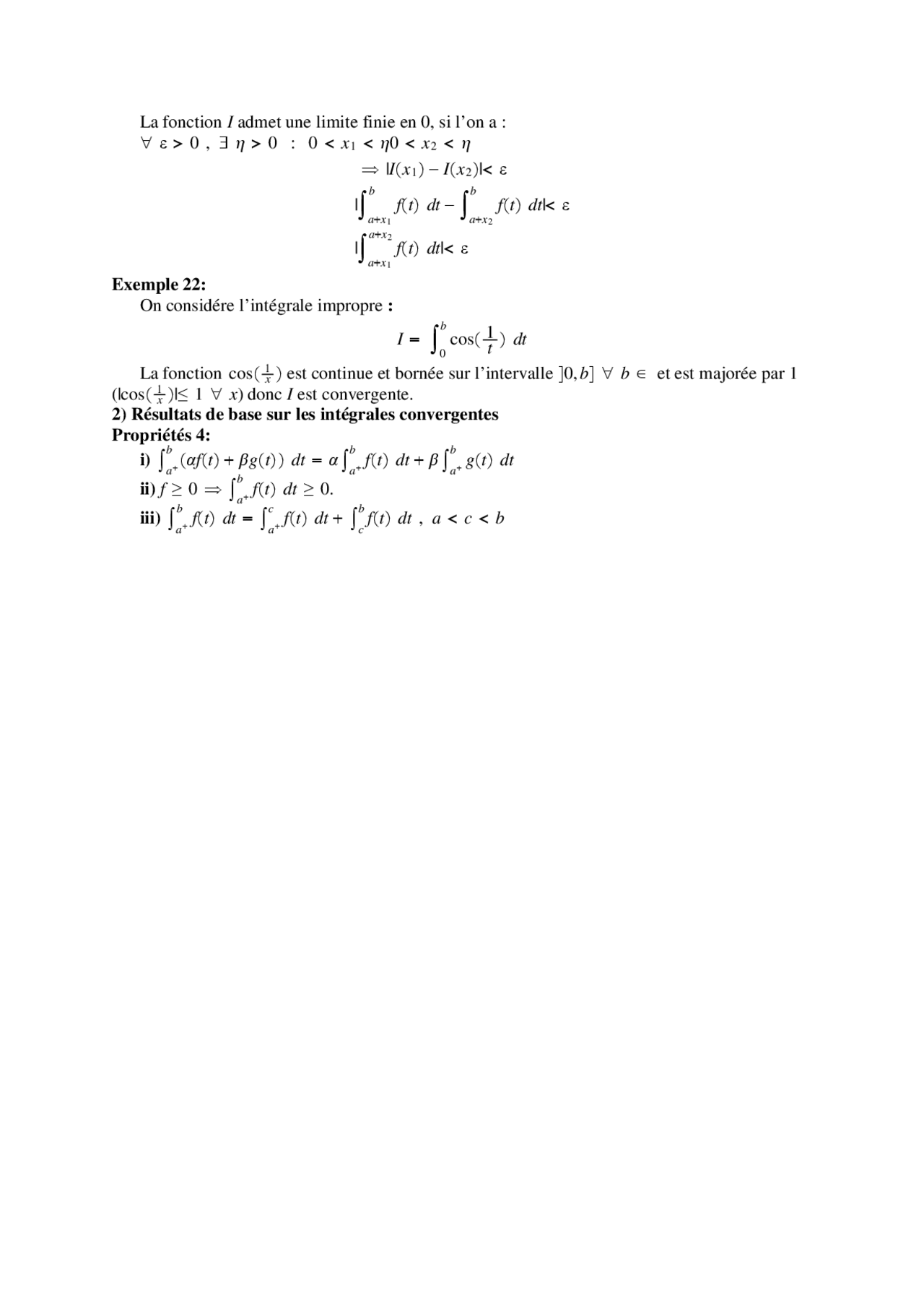 Notes Sur Le Calcul Intégral 3° Partie Docsity