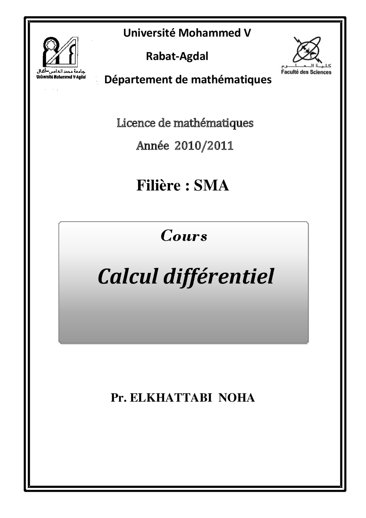 Notes Sur Le Calcul Différentiel 1° Partie Docsity