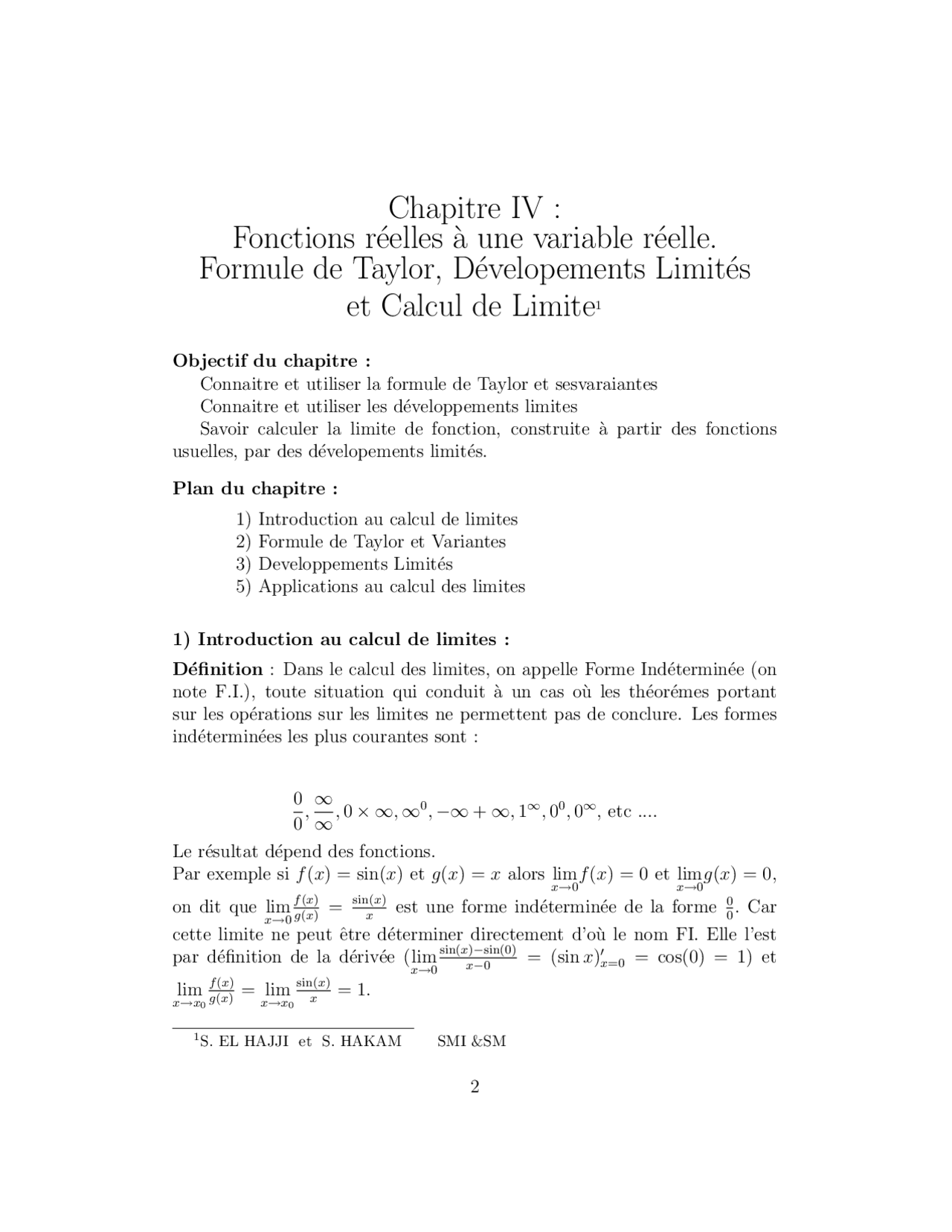 Notes Sur Les Fonctions Réelles à Une Variable Réelle 1° Partie Docsity