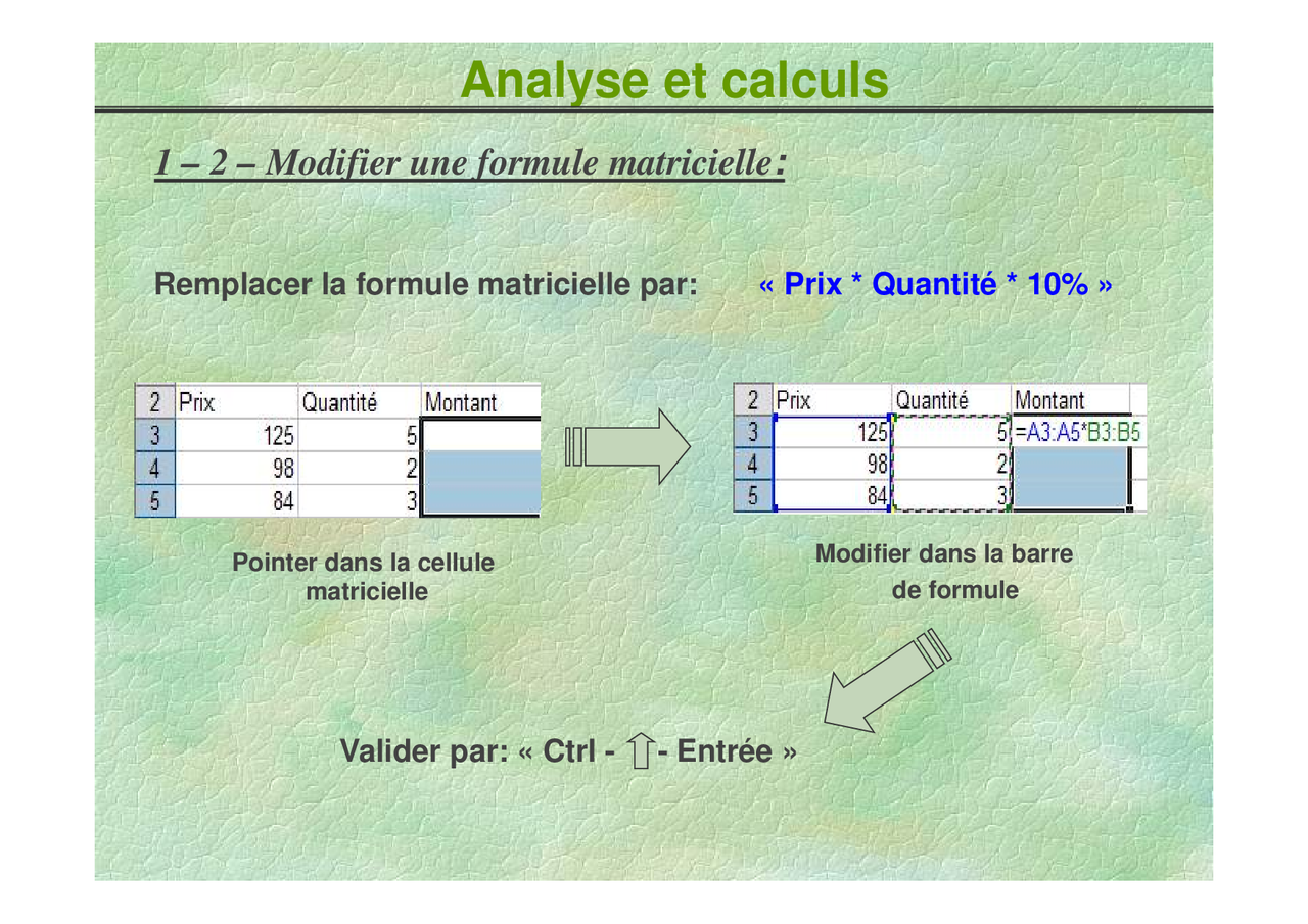 Notes Sur Microsoft Excel Avancé 3° Partie Docsity