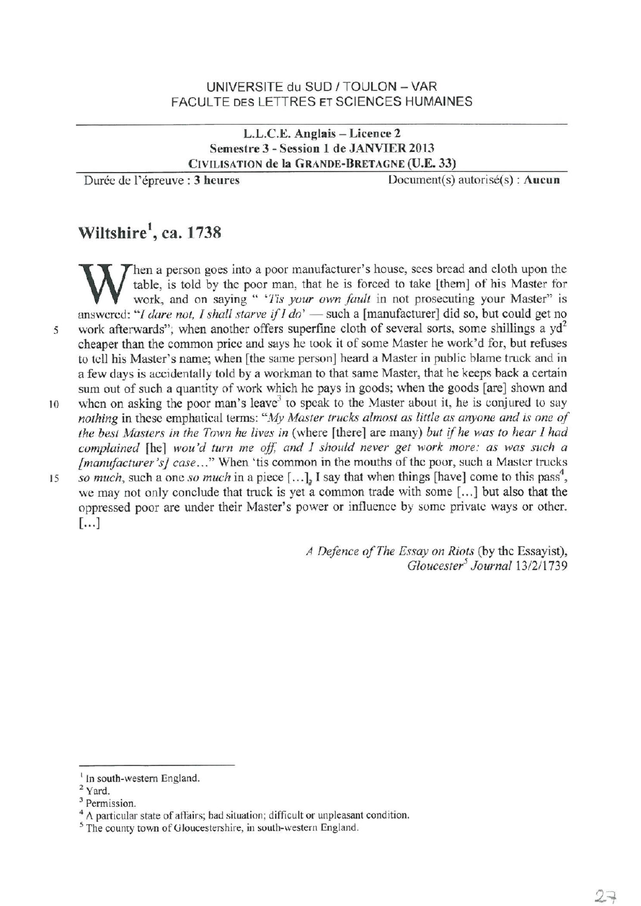Examen De Langue Anglaise 12 Docsity
