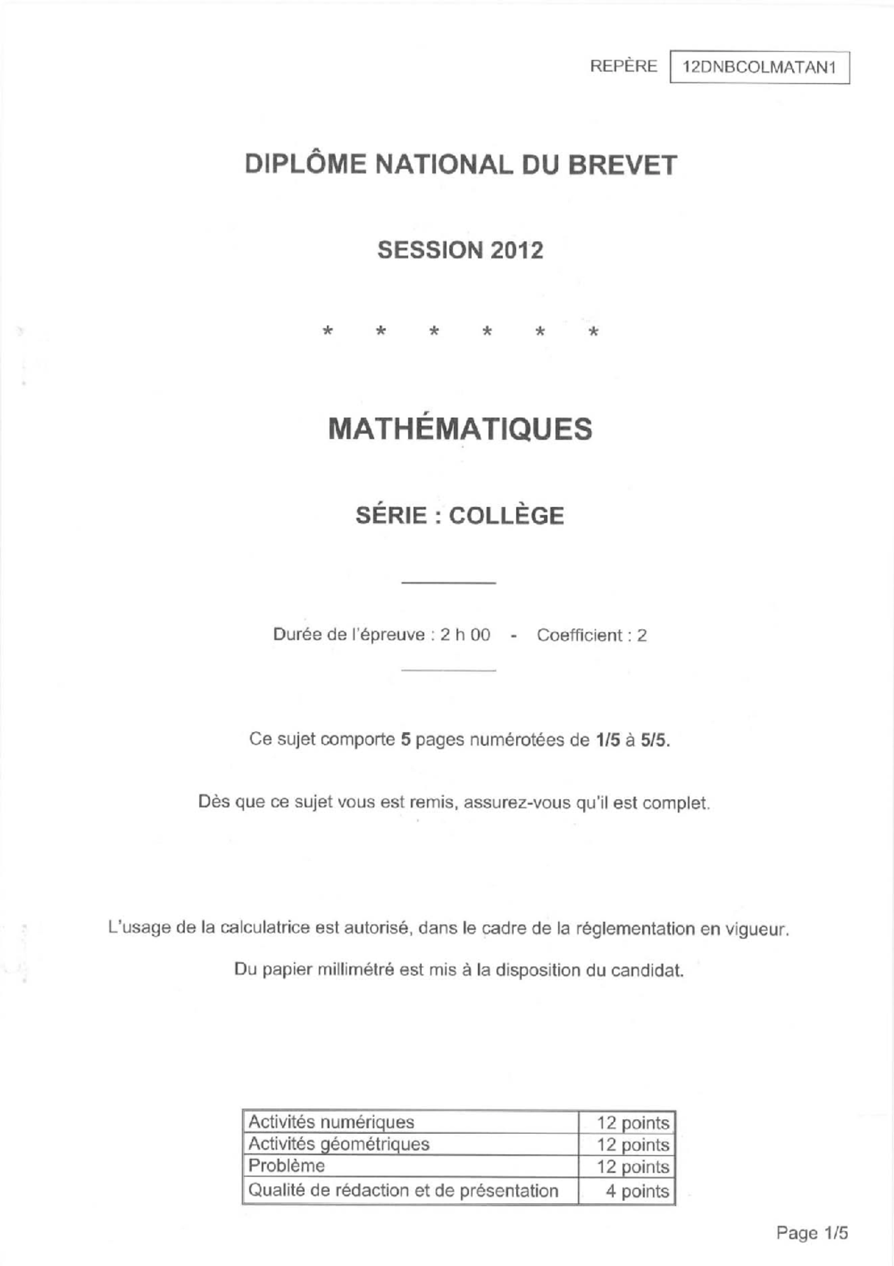 Examen Sur Les Activités Numériques 3 Docsity