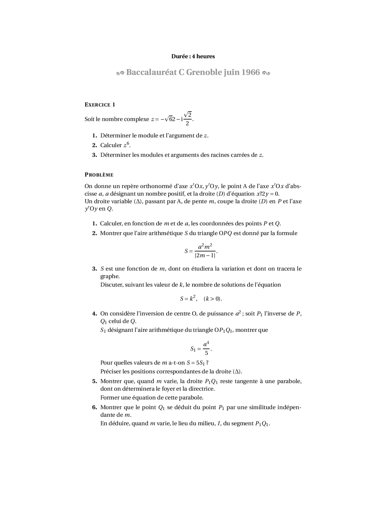 Mathématique Et Technique Exercices Dalgèbre 6 Docsity